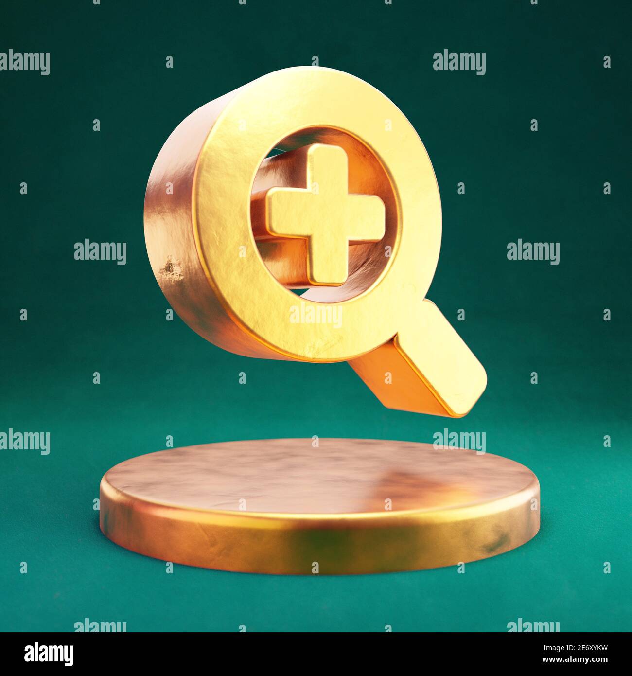 Golden zoom in icon hi-res stock photography and images - Alamy