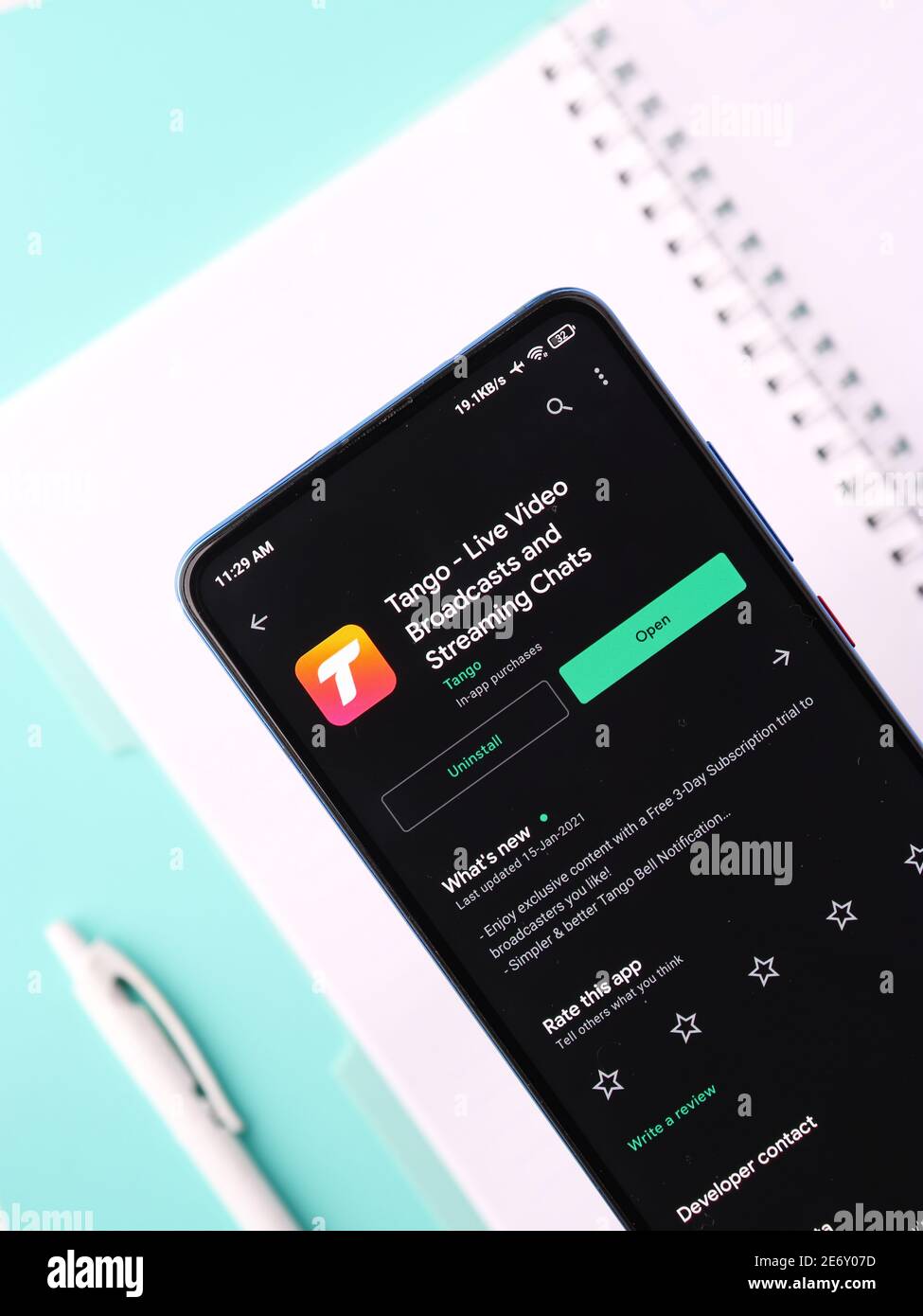 Assam, india - January 31, 2021 : Tango logo on phone screen stock ...