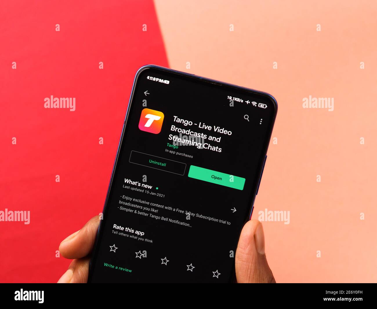 Assam, india - January 31, 2021 : Tango logo on phone screen stock ...