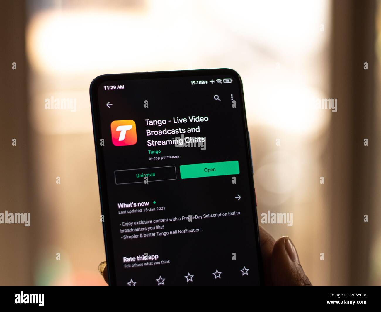 Assam, india - January 31, 2021 : Tango logo on phone screen stock ...