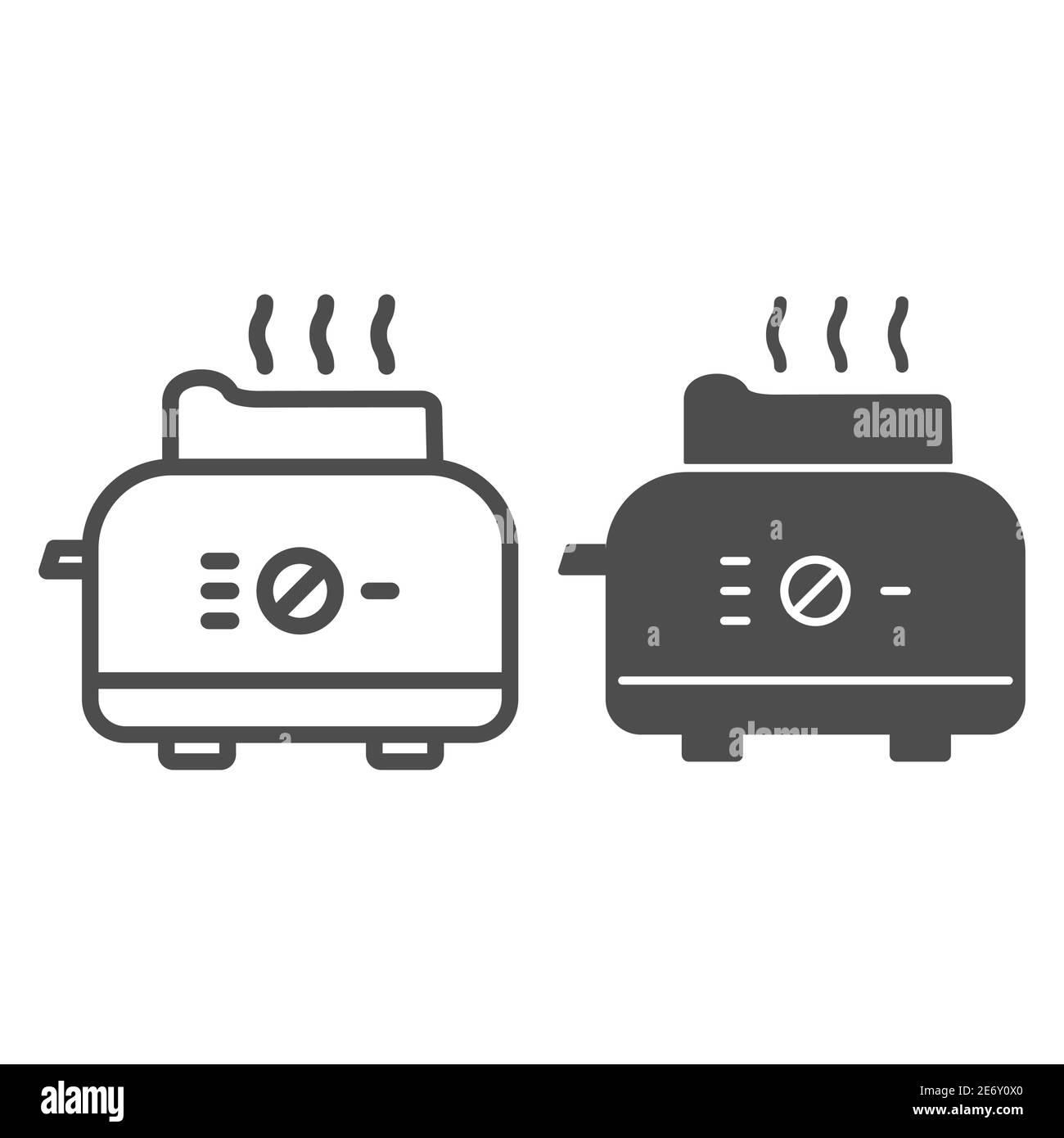 Toaster line and solid icon, Kitchen equipment concept, electric ...