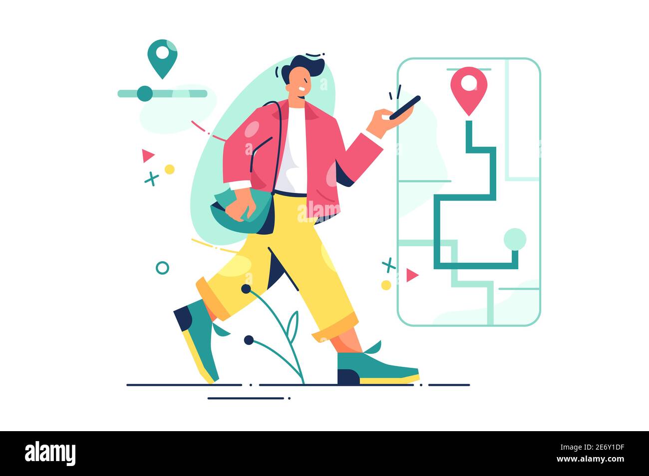 Man walk with navigation Stock Vector Image & Art - Alamy