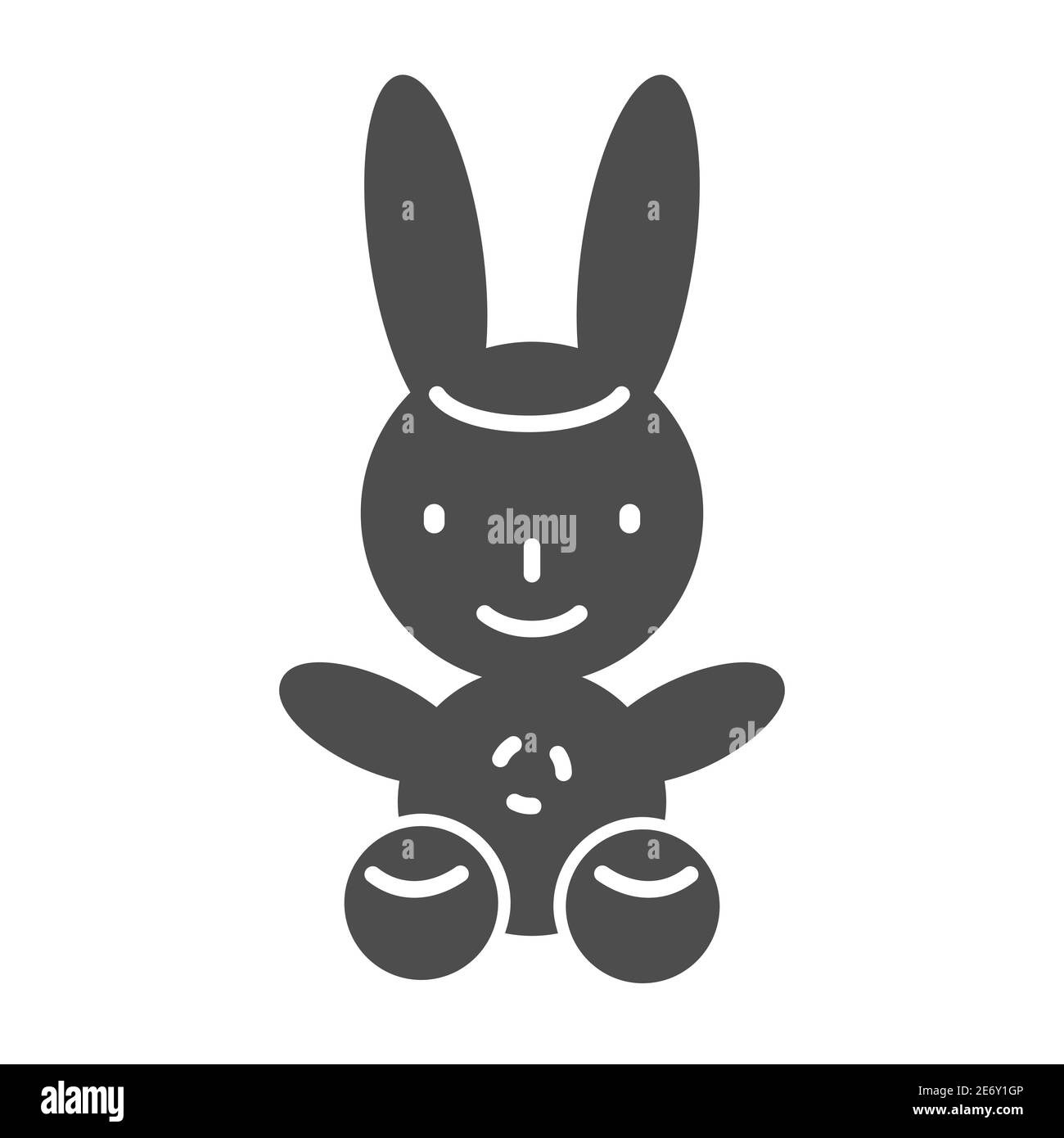 Bunny solid icon, Kids toys concept, Rabbit toy sign on white ...