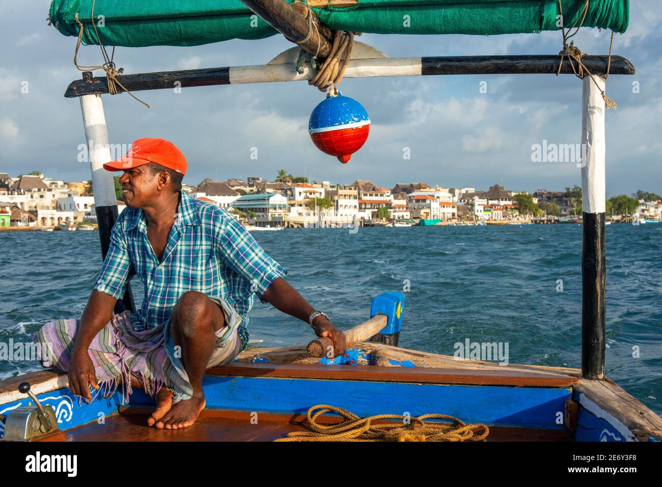January 2020 - Fisher Boat in the Lamu waterfront, Kenya, Lamu island ...