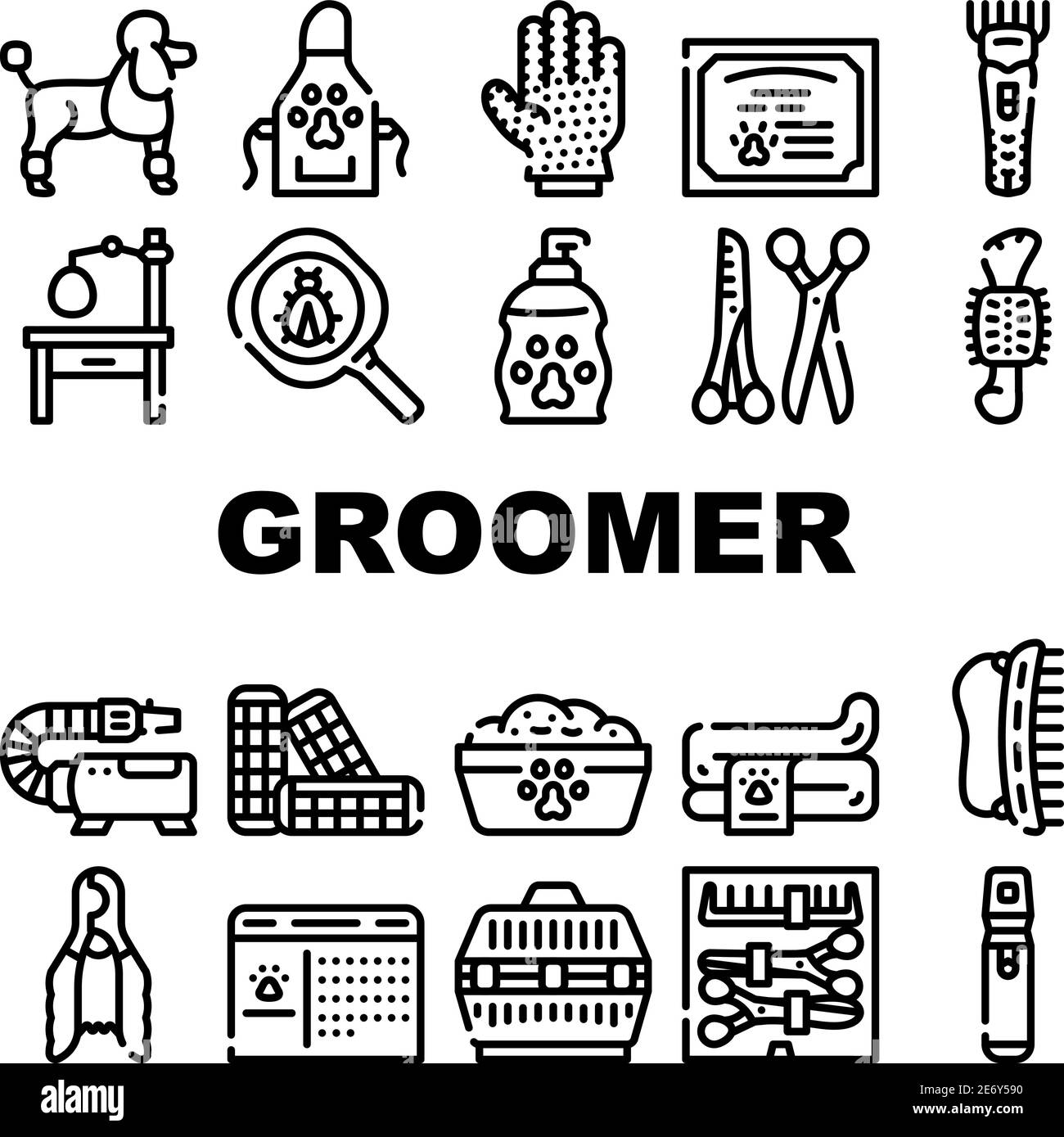 Dog grooming service Black and White Stock Photos & Images - Alamy