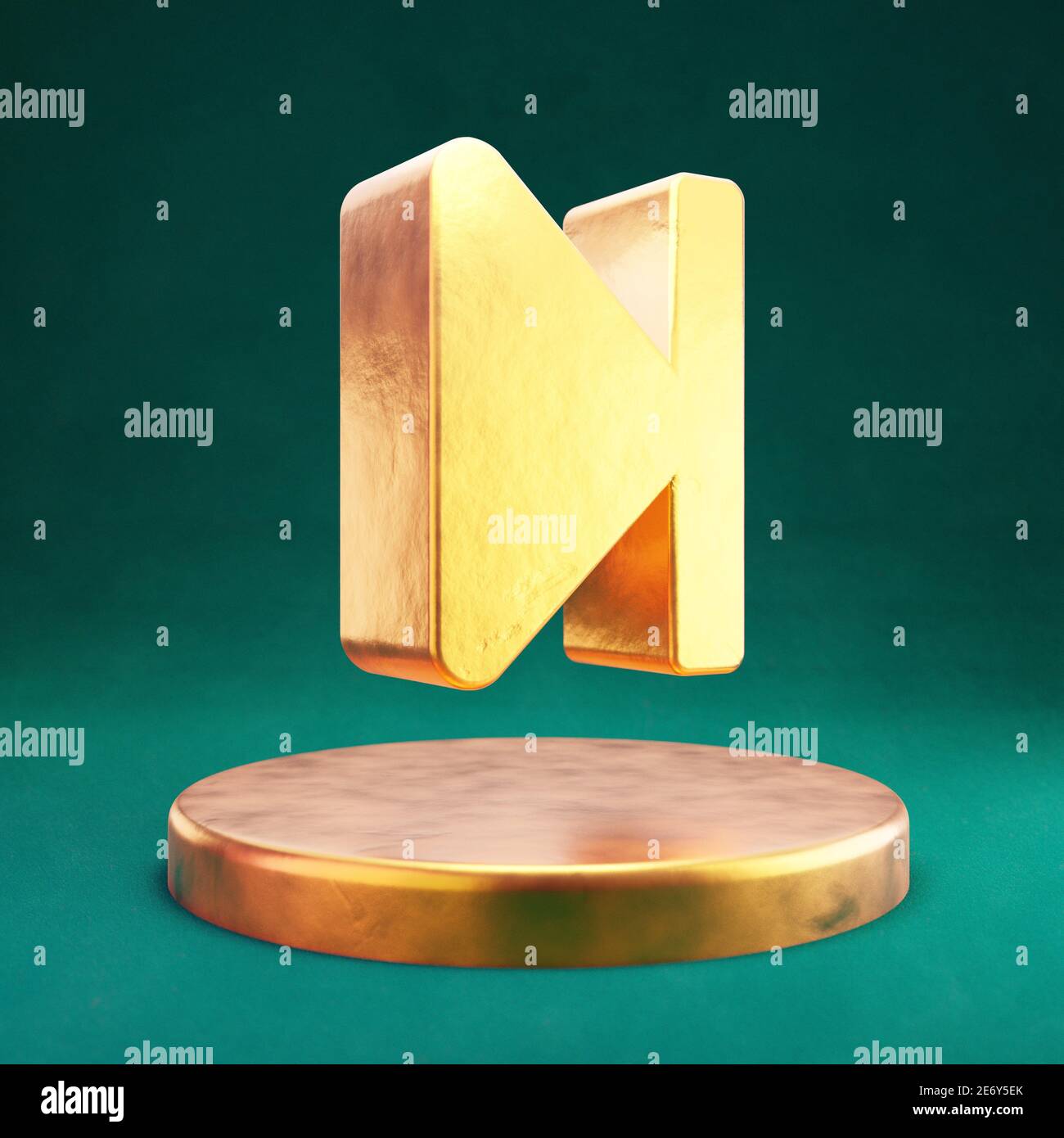 Step Forward icon. Fortuna Gold Step Forward symbol on golden podium ...