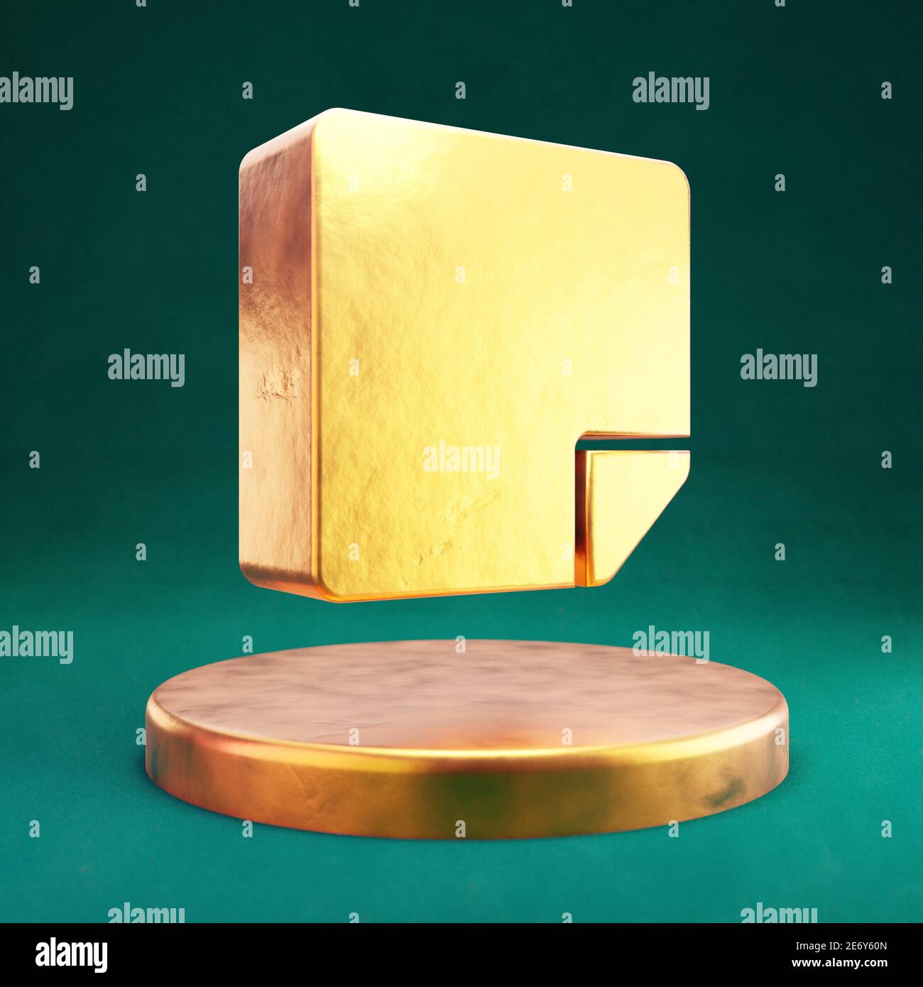 Sticky Note icon. Fortuna Gold Sticky Note symbol on golden podium ...
