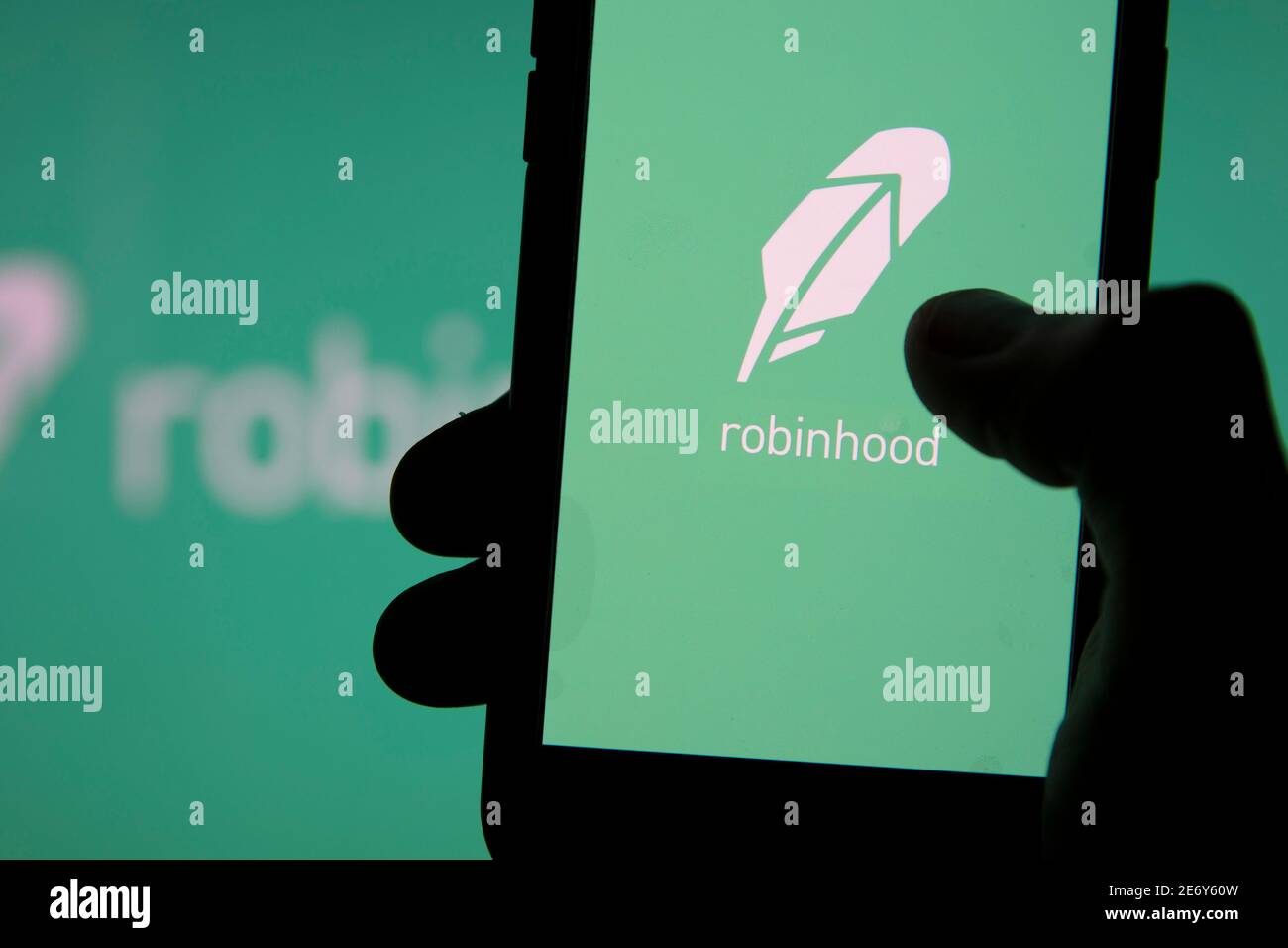 LONDON, UK - January 2021: Robinhood financial investing app on a ...