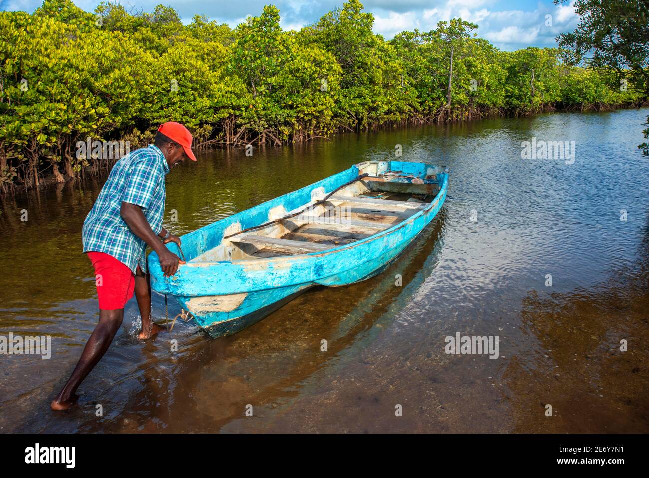 January 2020 - Fisher boat in Makanda Channel, Lamu archipelago, Kenya ...