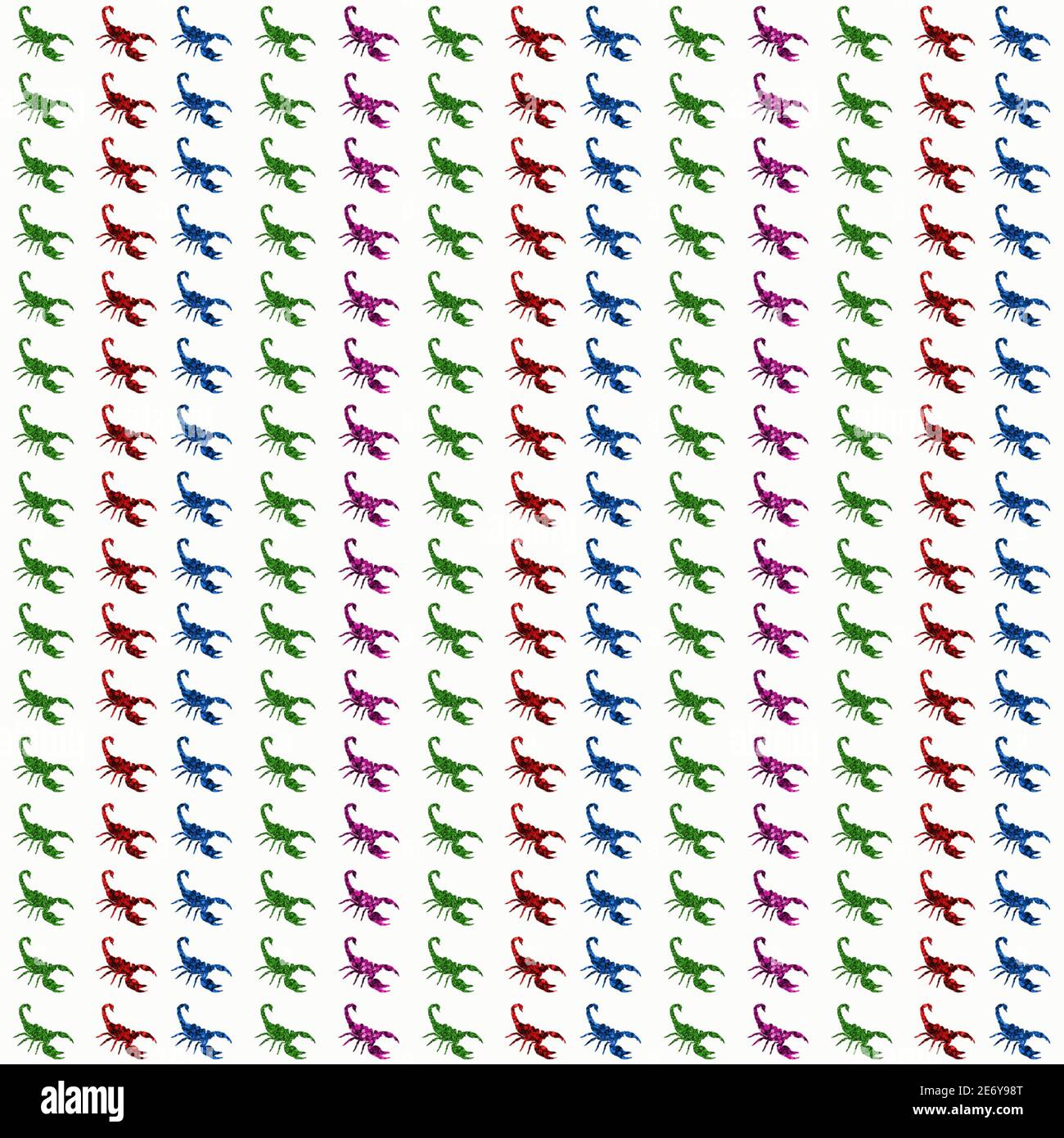 Illustration of colorful scorpion patterns on a white background Stock ...