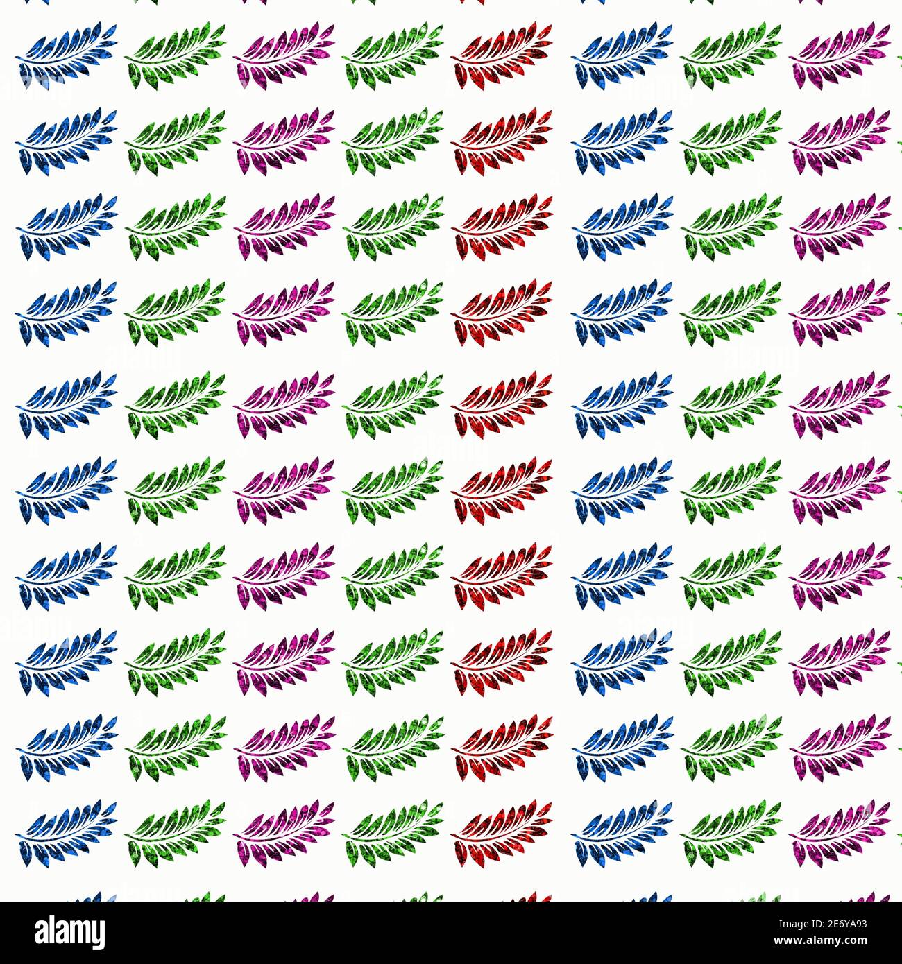 Illustration of colorful shiny leaf patterns on a white background ...