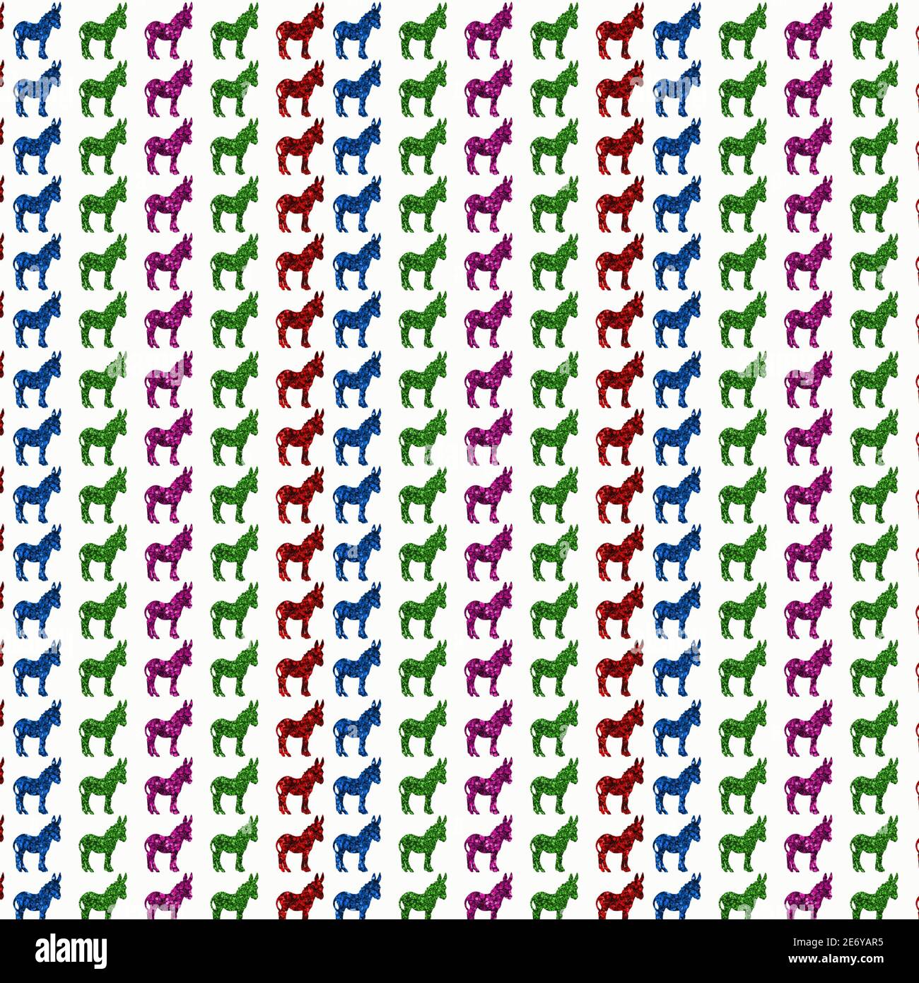 Illustration of colorful shiny donkeys on a white background Stock ...