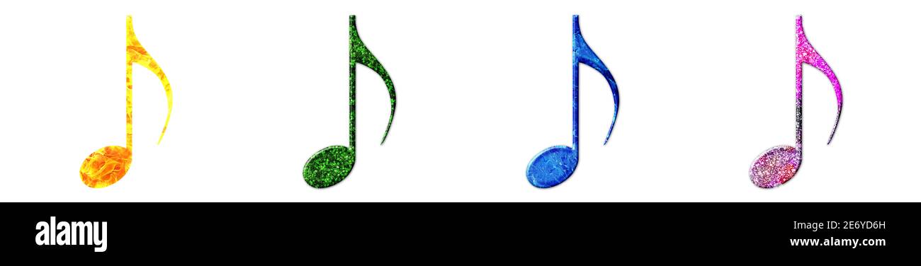 Simple illustration of four musical note signs isolated on a white ...