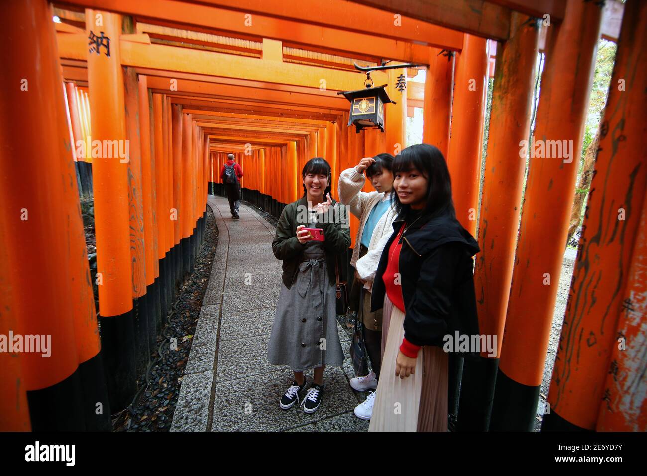 The red torii gates walkway path at fushimi inari taisha shrine the one ...