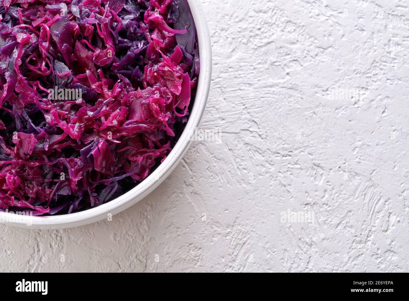 Fermented purple cabbage on a bright background with copy space Stock ...