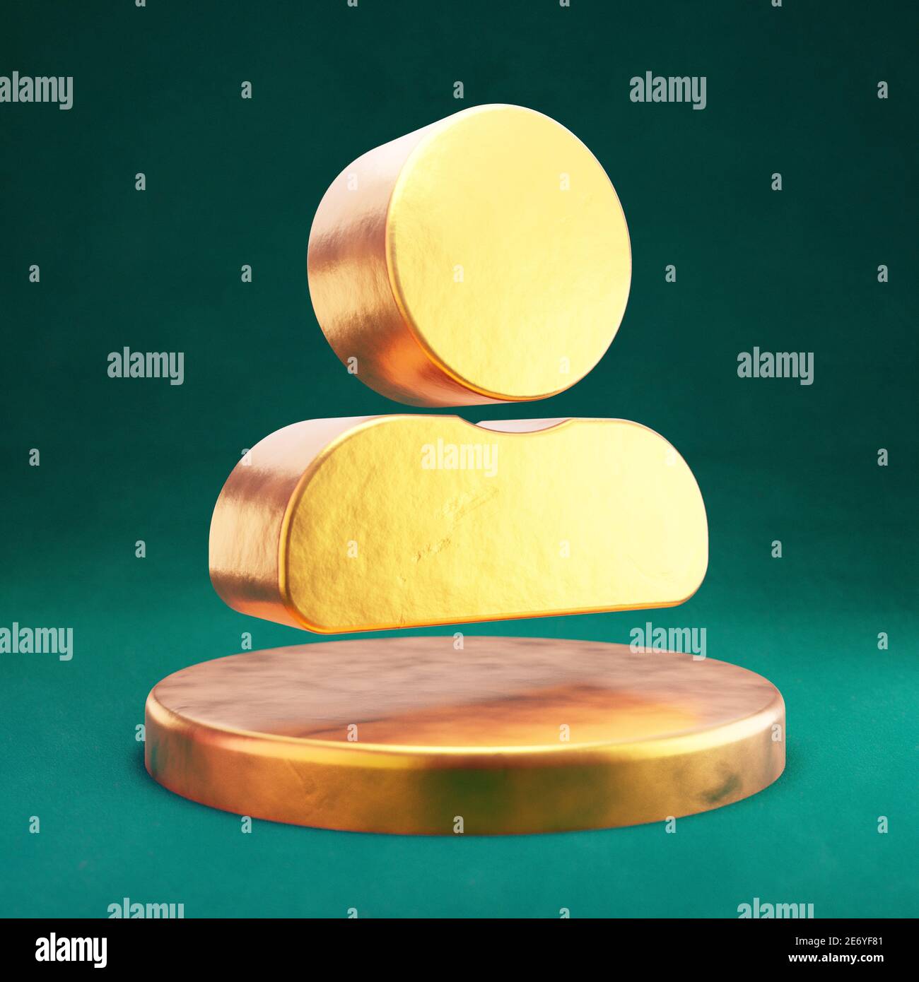 User icon. Fortuna Gold User symbol on golden podium Stock Photo - Alamy