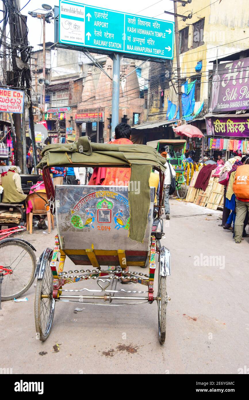 Tricycle Rickshaw, Varanasi, India Stock Photo - Alamy