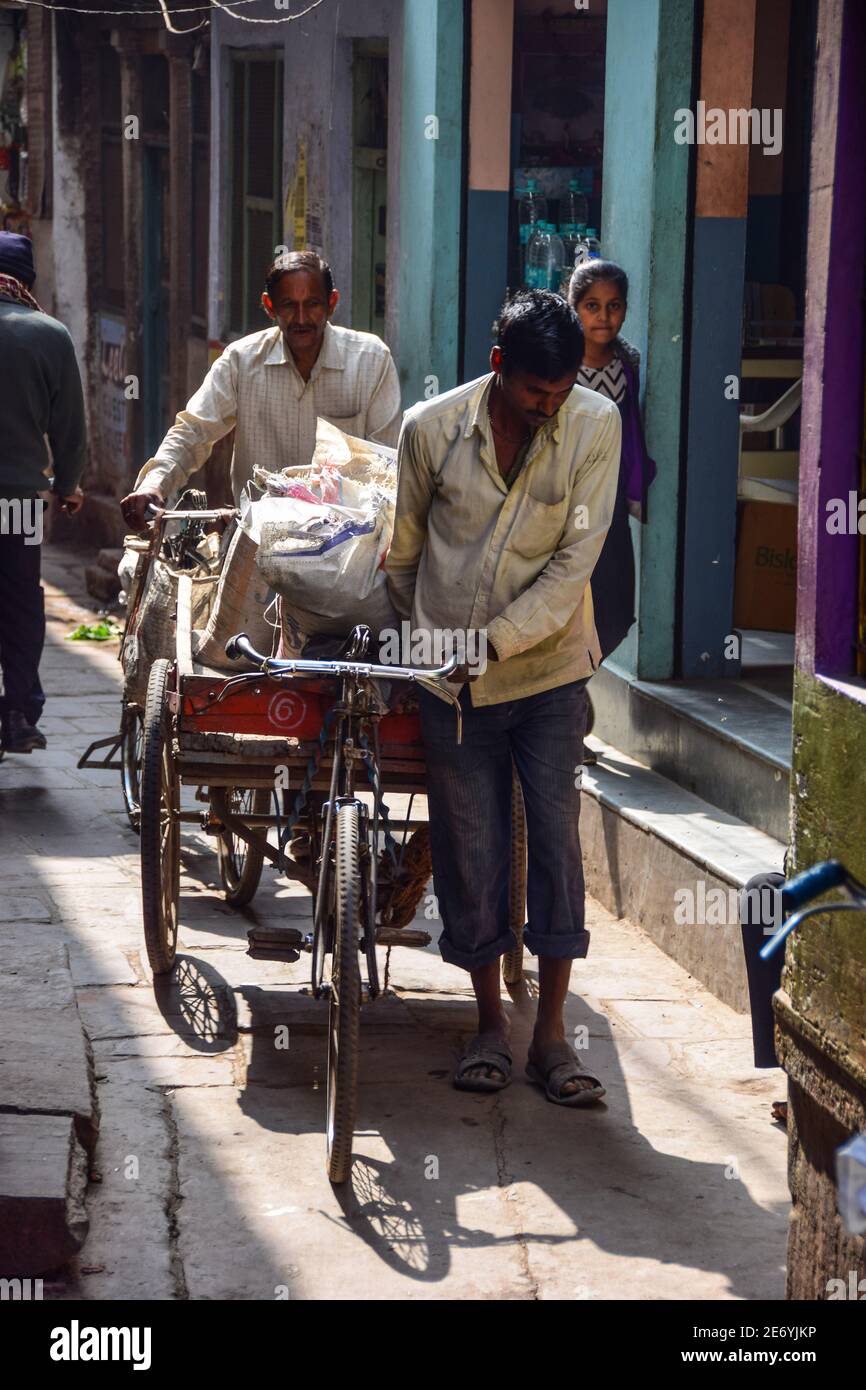 Tricycle Rickshaw, Varanasi, India Stock Photo - Alamy