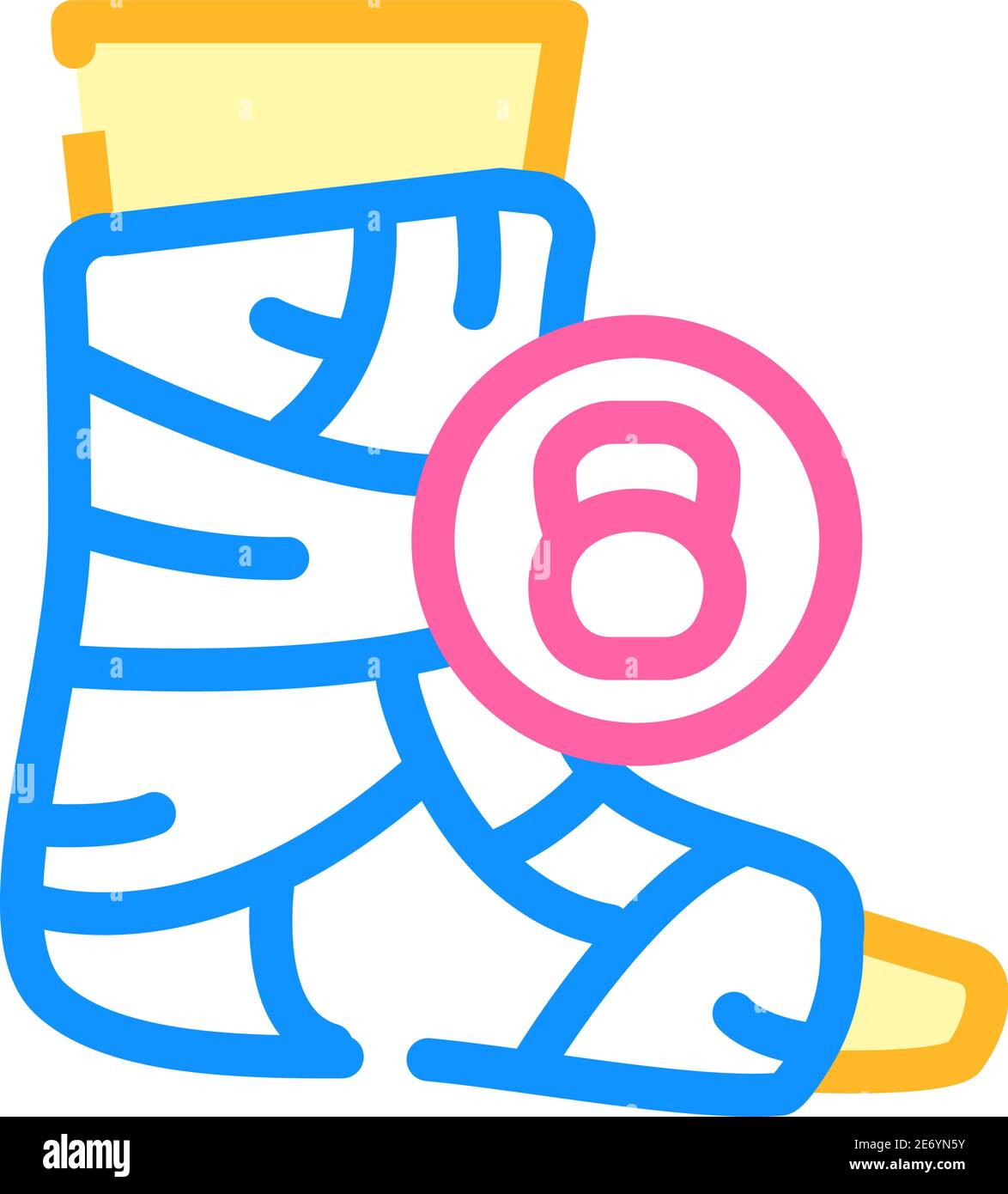 broken leg dull or severe ache color icon vector illustration Stock ...