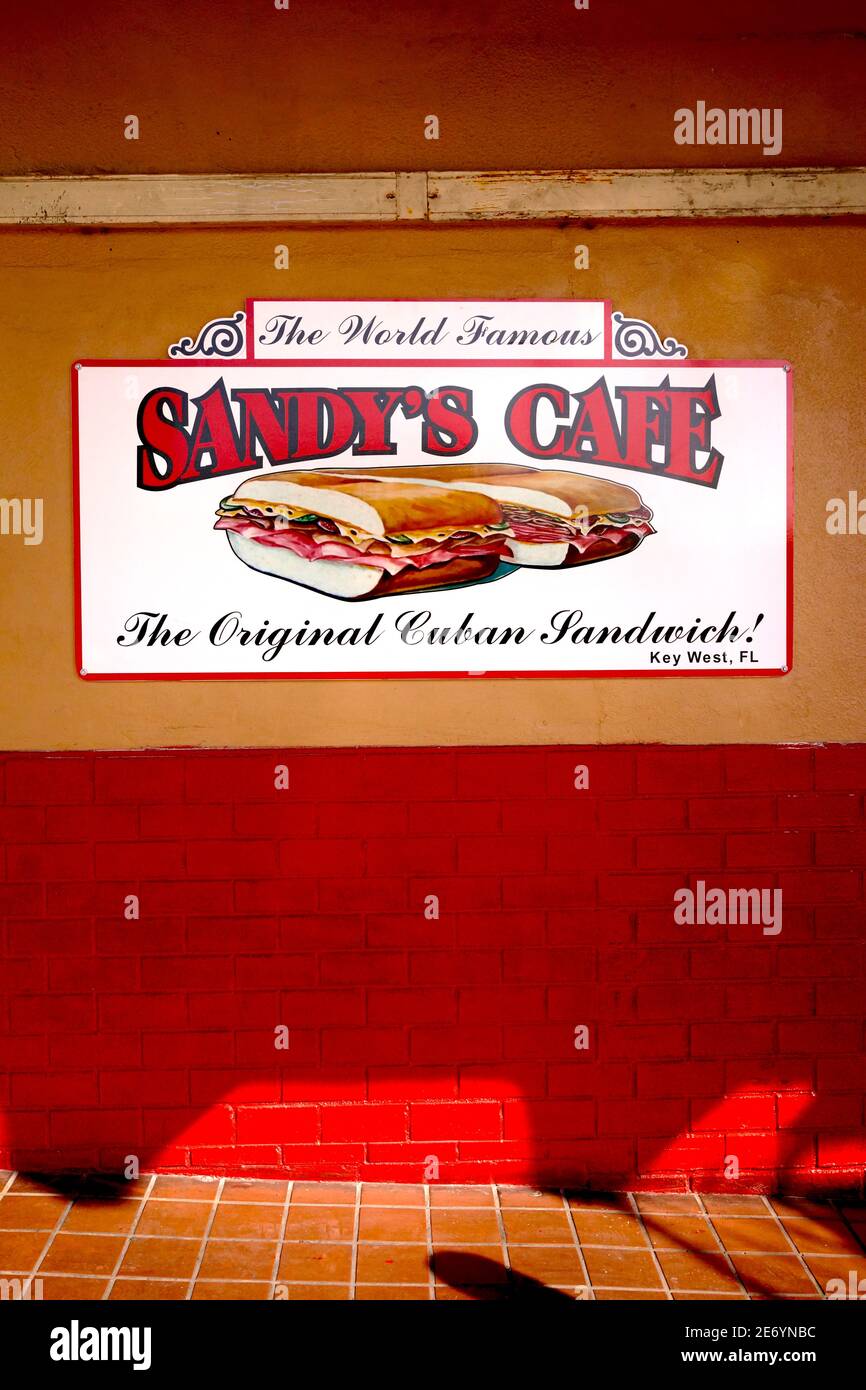 Sandy's Cafe in Key West, Florida, FL USA. Southern most point in the ...
