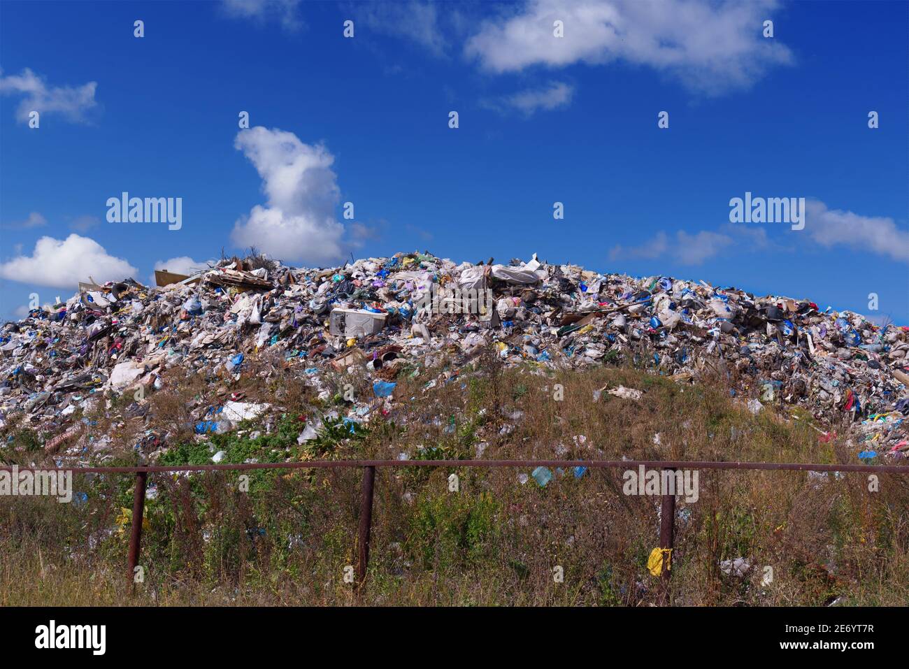Storage of waste in the open air. Dump of unsorted waste. Ecological ...