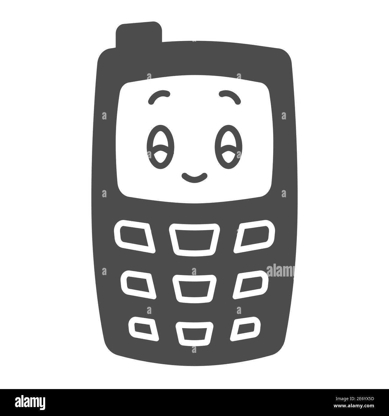 Children mobile phone solid icon, Kids toys concept, Children walkie ...
