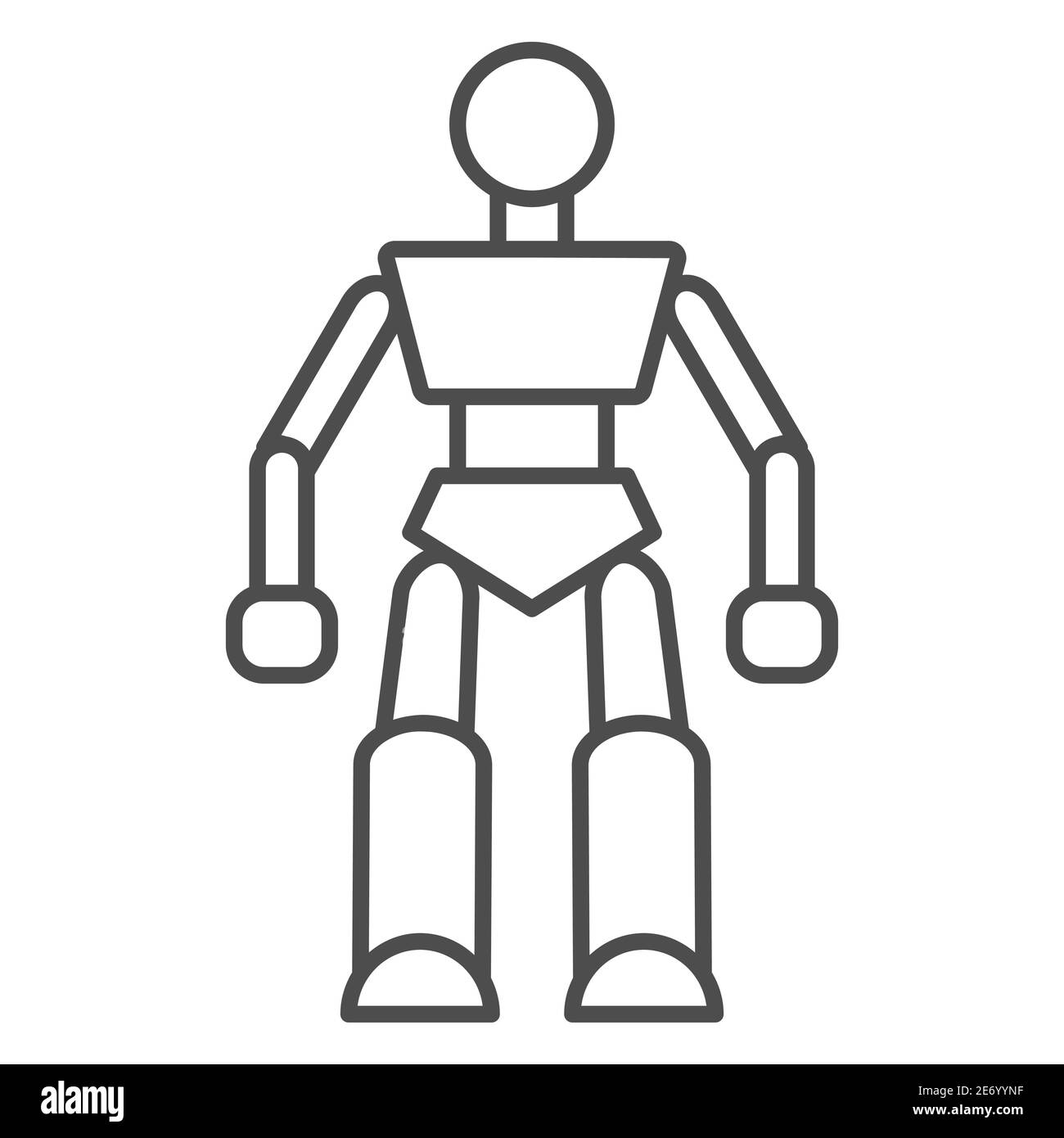 Robot thin line icon, Kids toys concept, Robotics sign on white ...