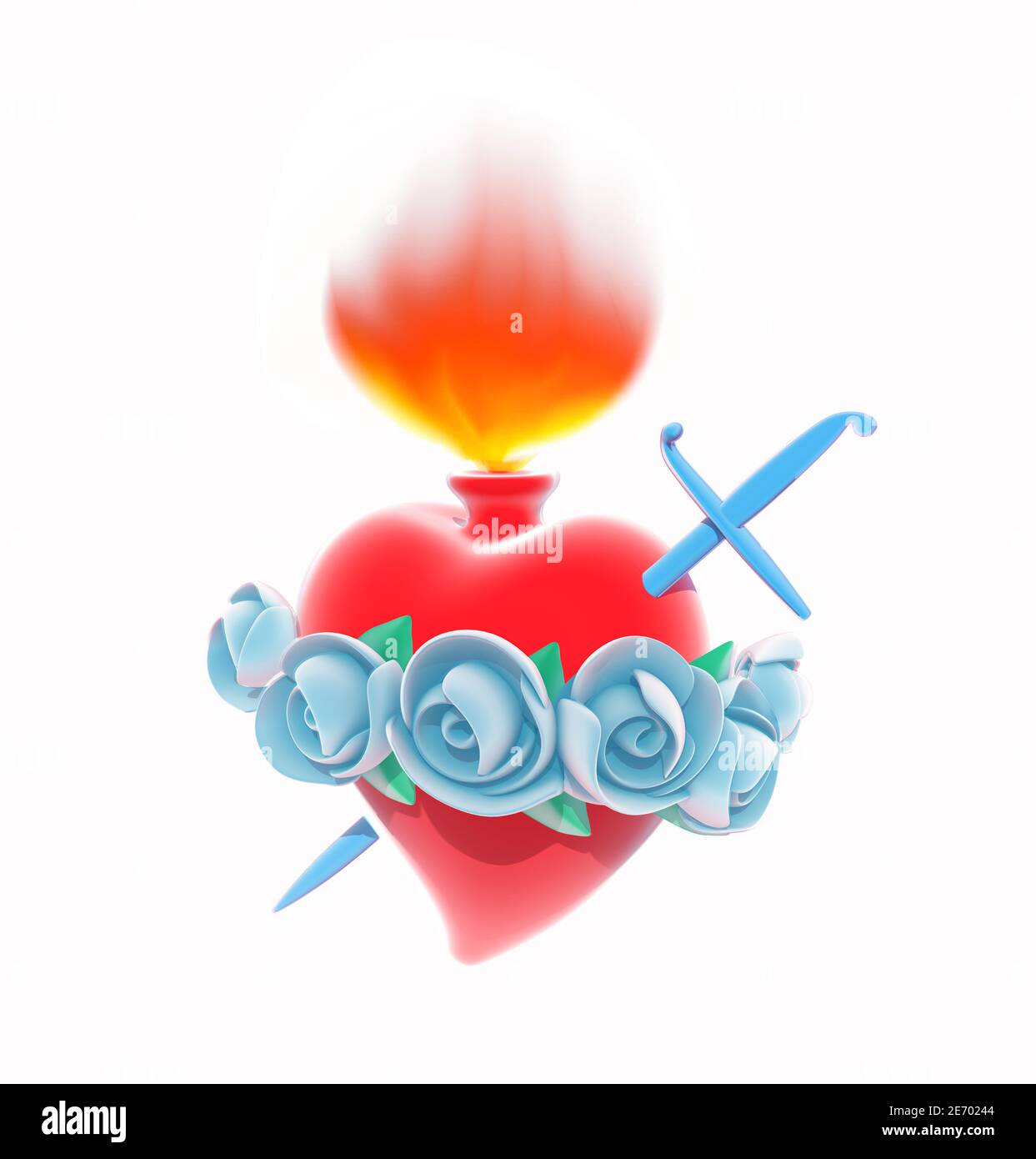 Symbol of Sacred Heart of María, 3D illustration Stock Photo - Alamy