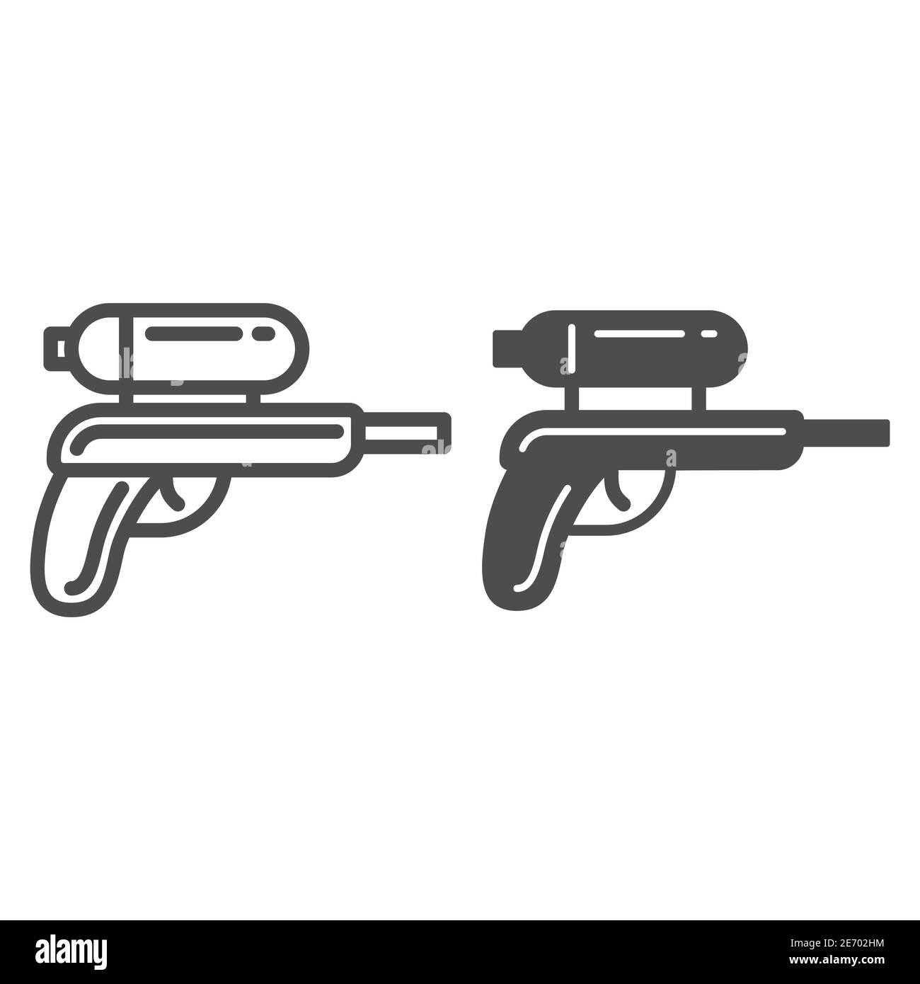 Water gun line and solid icon, Kids toys concept, gun toy sign on white ...