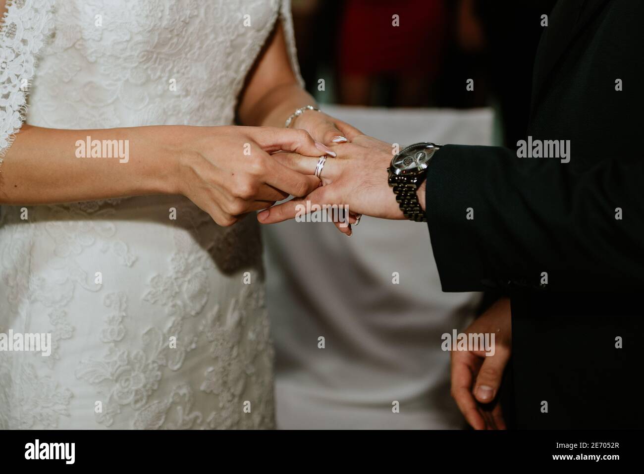 Marrying couple during the wedding ceremony Stock Photo - Alamy