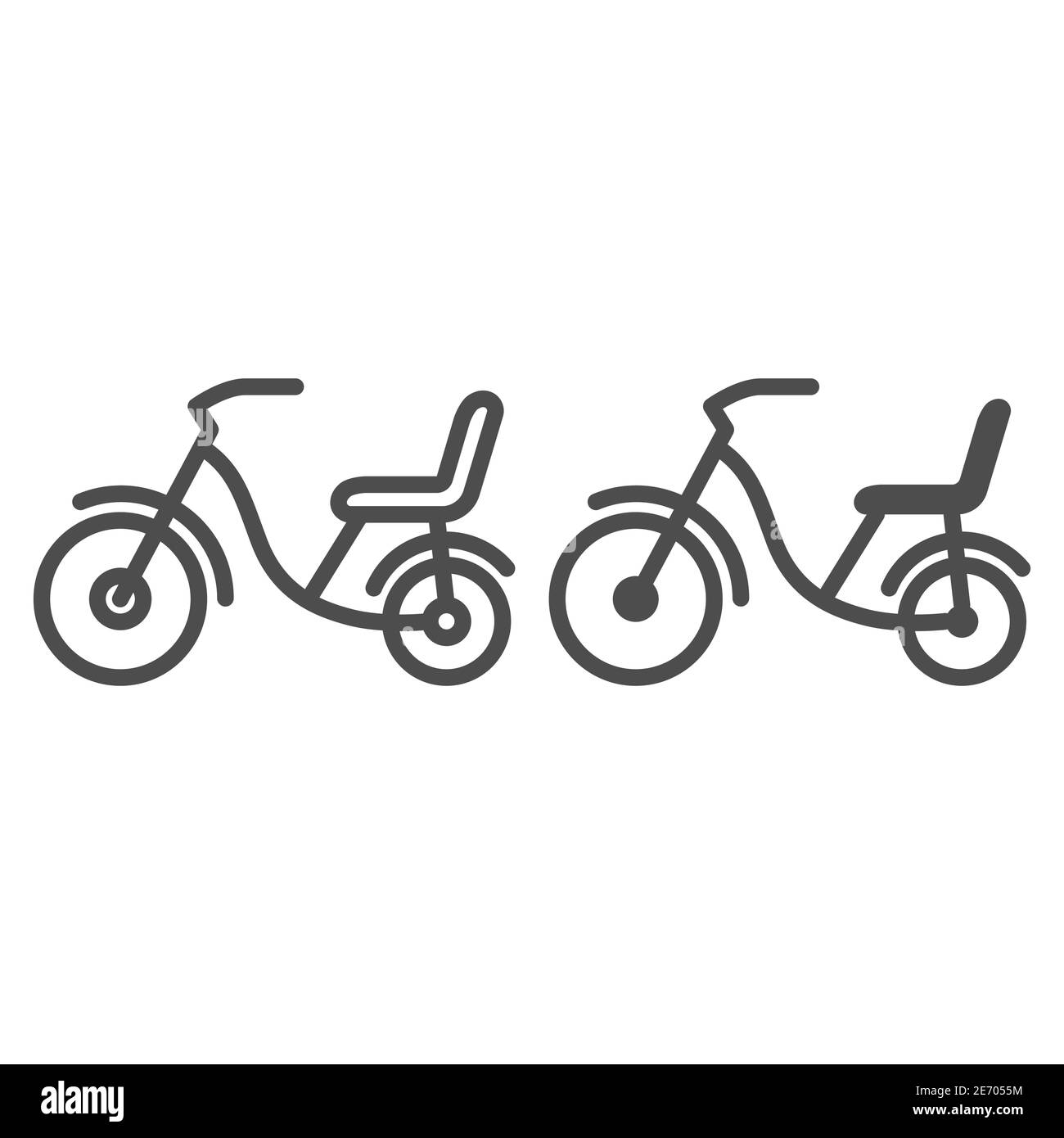 Children bike line and solid icon, childhood concept, Child bike sign on white background ...