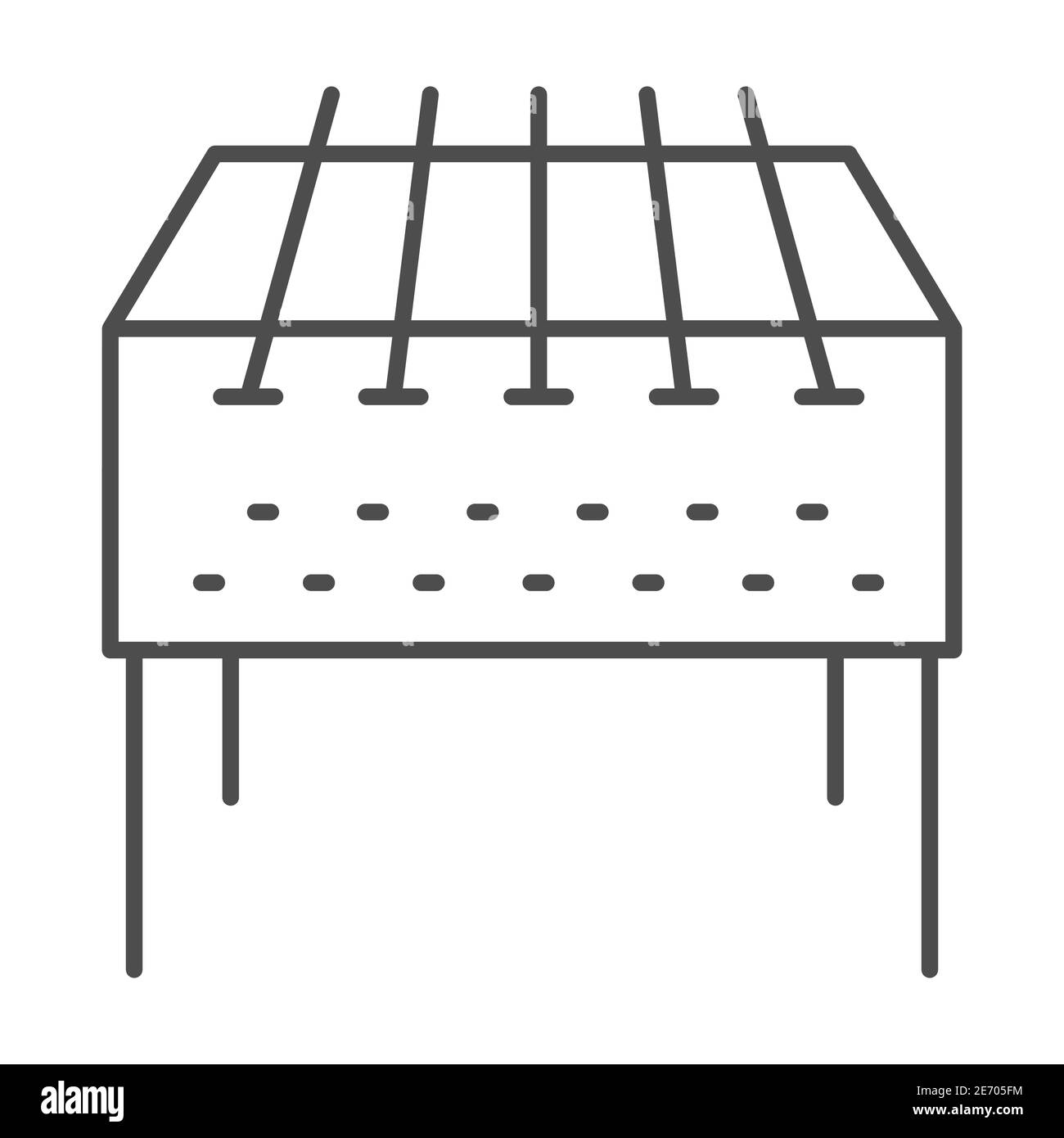 Home barbecue brazier thin line icon, bbq concept, grill sign on white ...