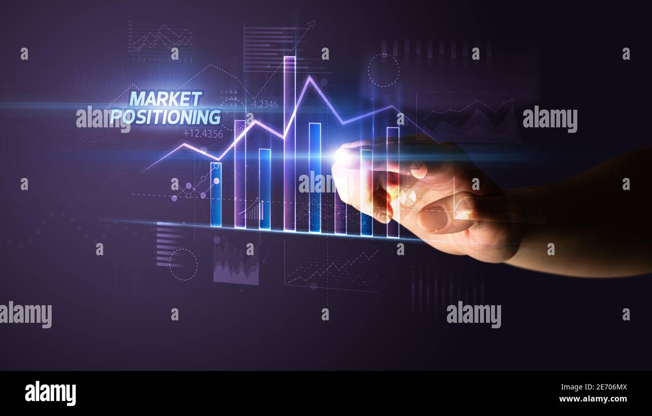 Hand touching MARKET POSITIONING button, business concept Stock Photo ...