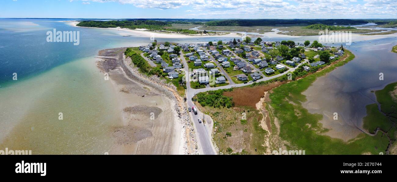 Aerial view little beach town hi-res stock photography and images - Alamy