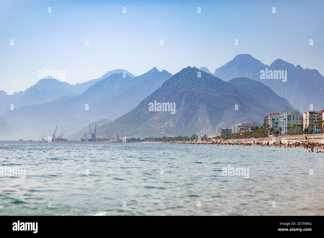 Antalya, Turkey - October 25, 2020. Coast strewn with holidaymakers in ...