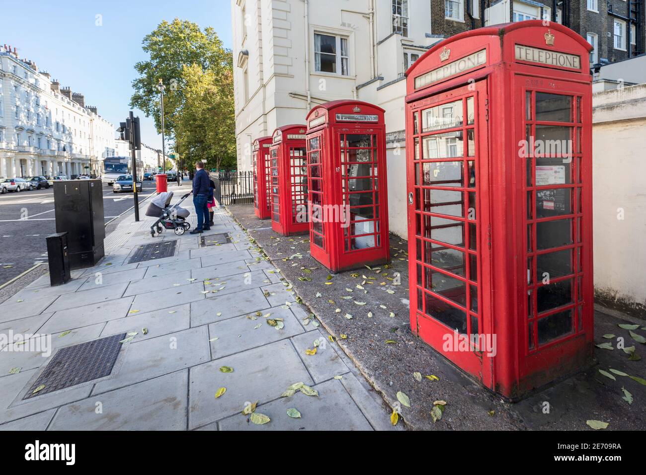Red telephone boxes, Hammersmith, London, England, UK Stock Photo - Alamy