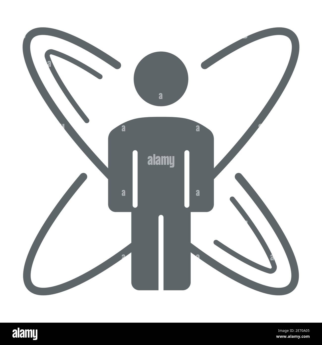 Person with symbol of science solid icon, science concept, Human ...