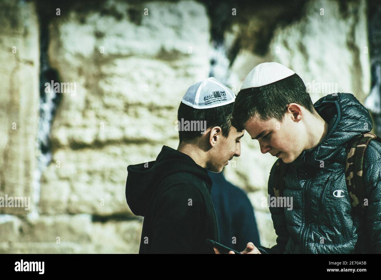 Jerusalem Israel December 12, 2019 View of unknown kids participating in a Bar Mitzvah ...