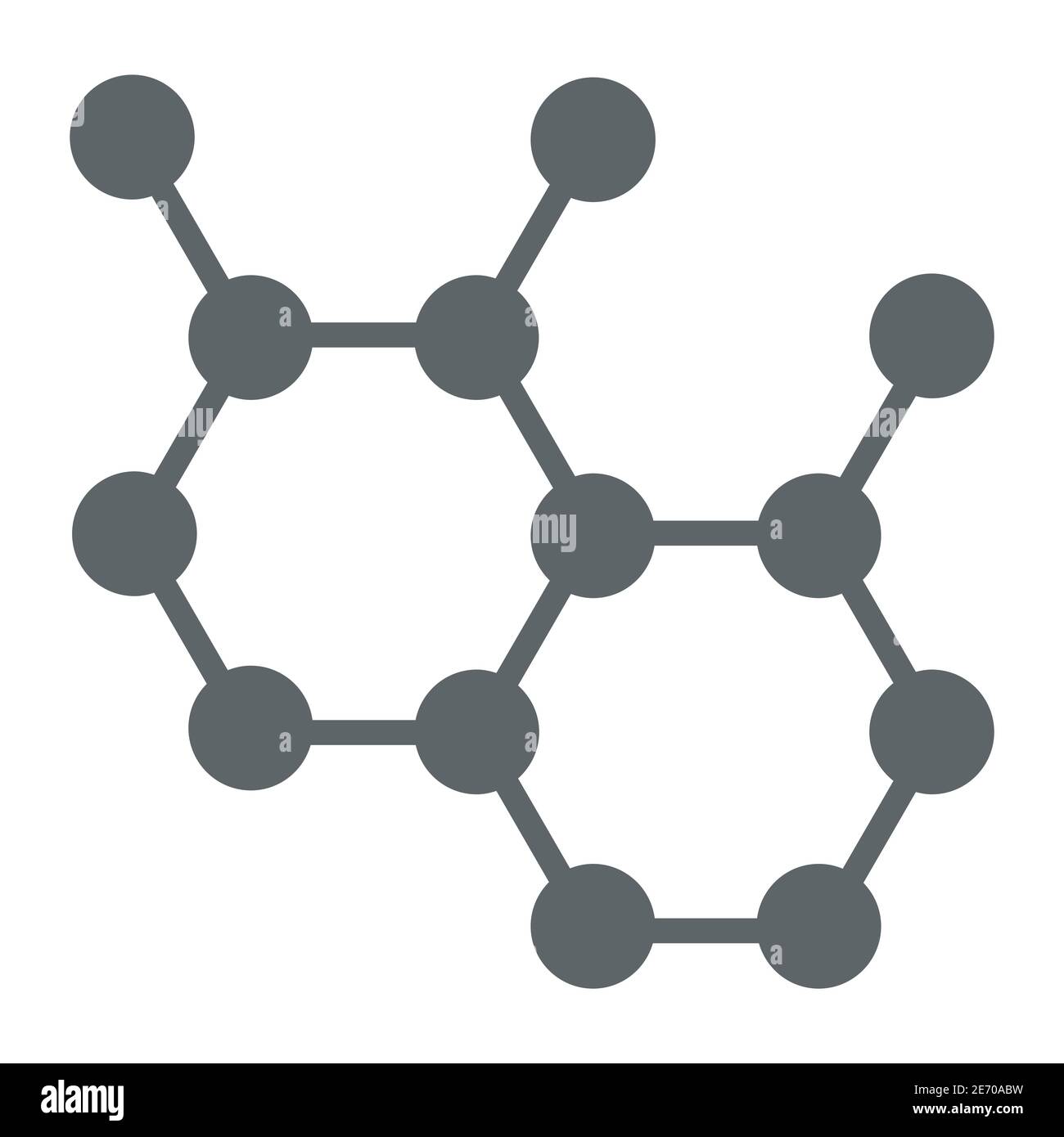 Molecular structure solid icon, science concept, Molecule sign on white ...
