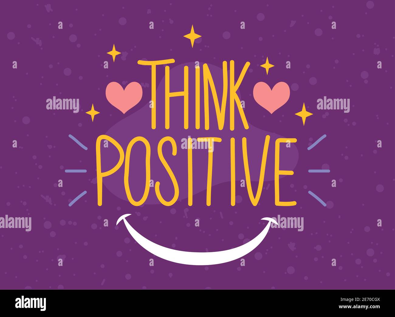 Think positive with smile design of covid 19 virus lettering message ...