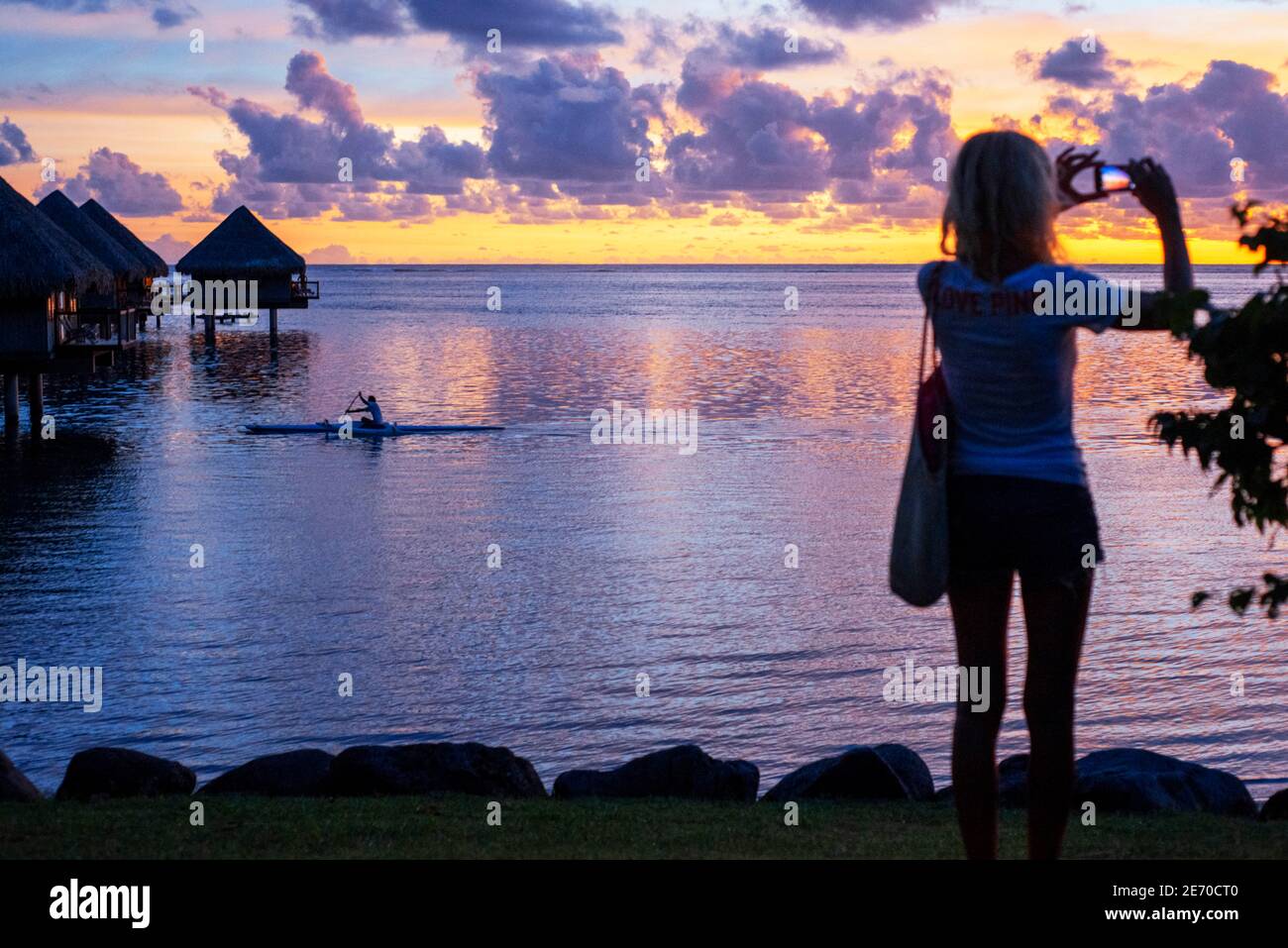 February 2020 - Sunset in Le Meridien Hotel on the island of Tahiti ...