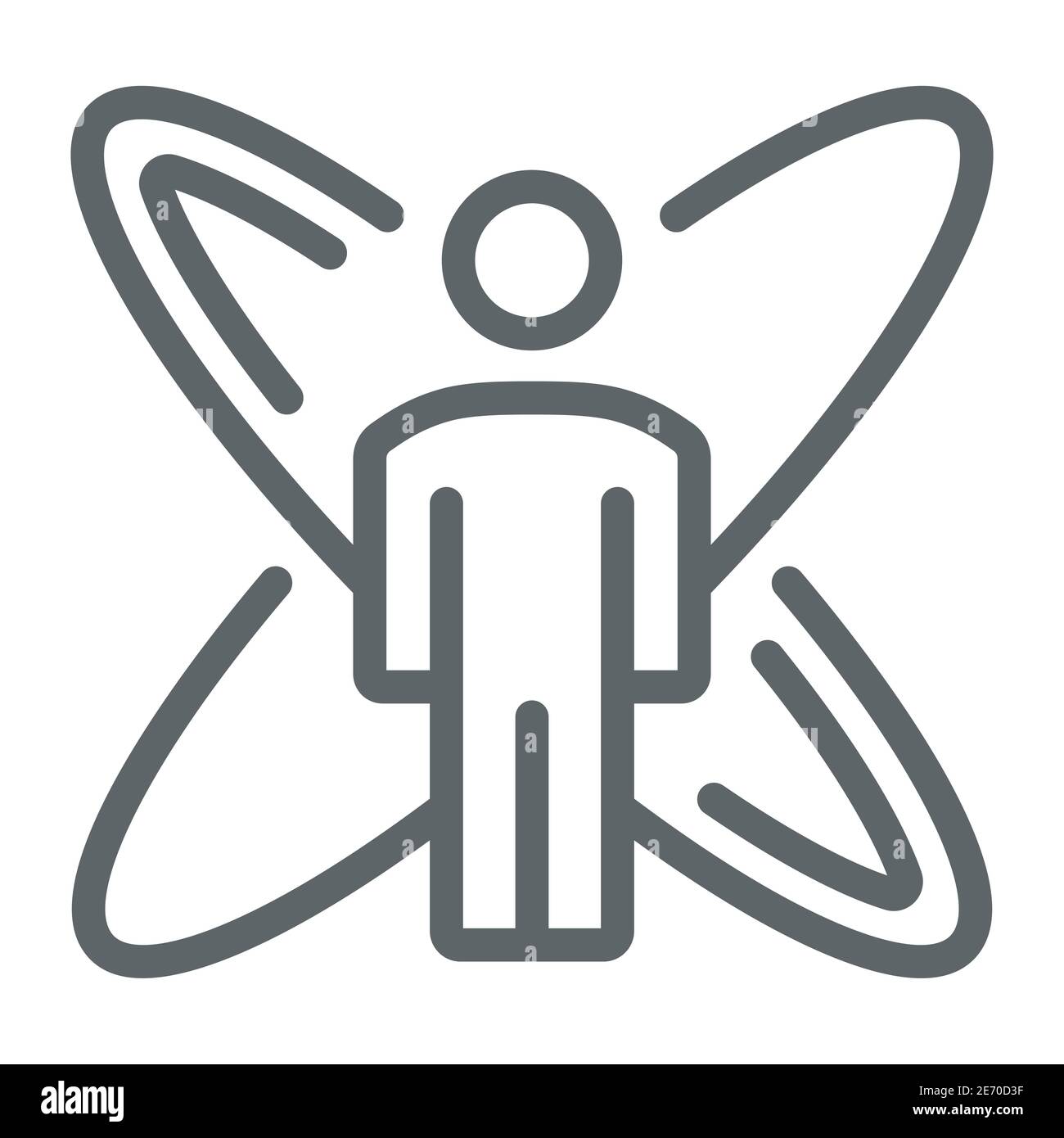 Person with symbol of science line icon, science concept, Human ...