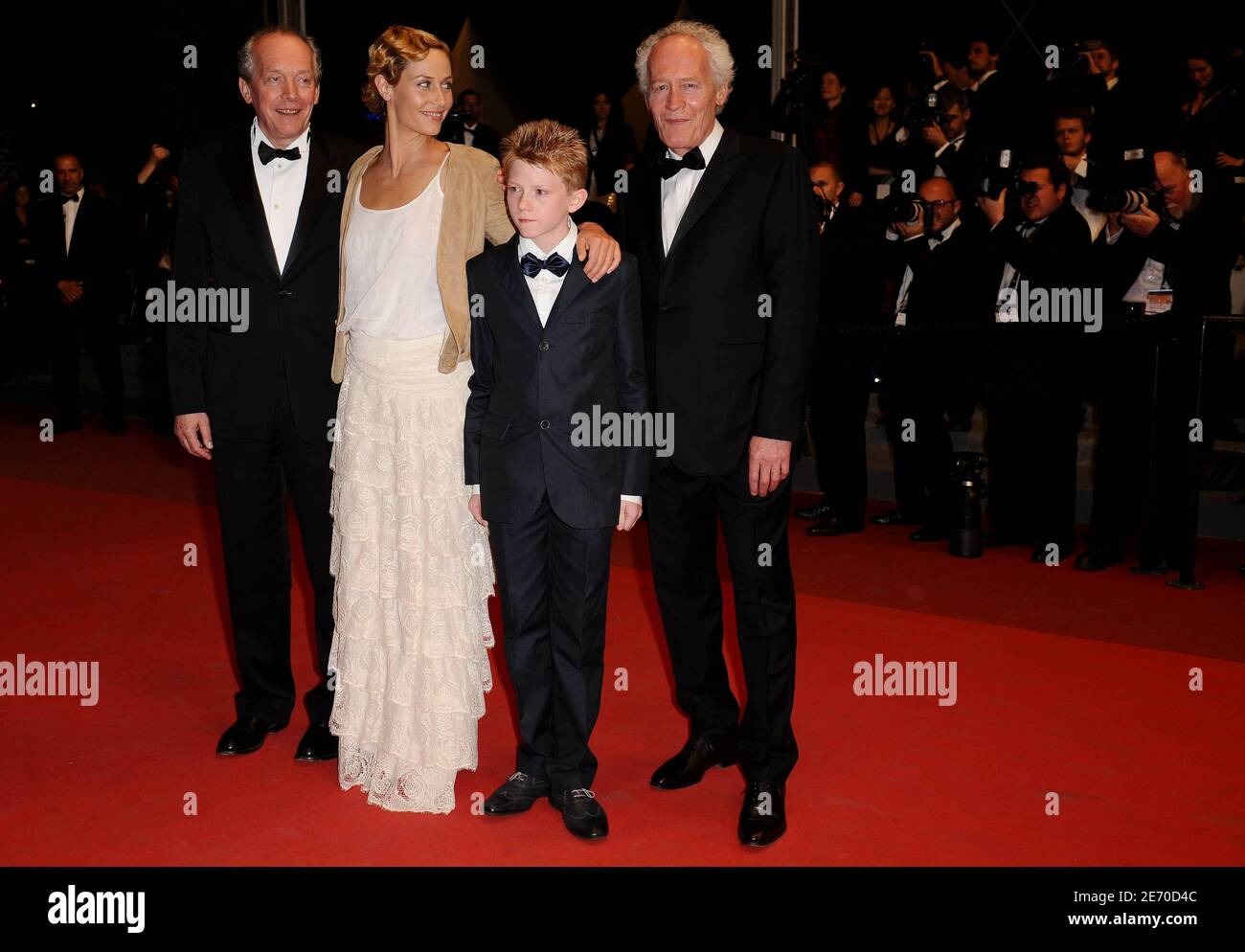 (L-R) Luc Dardenne, Cecile de France, Thomas Doret and Jean-Pierre ...