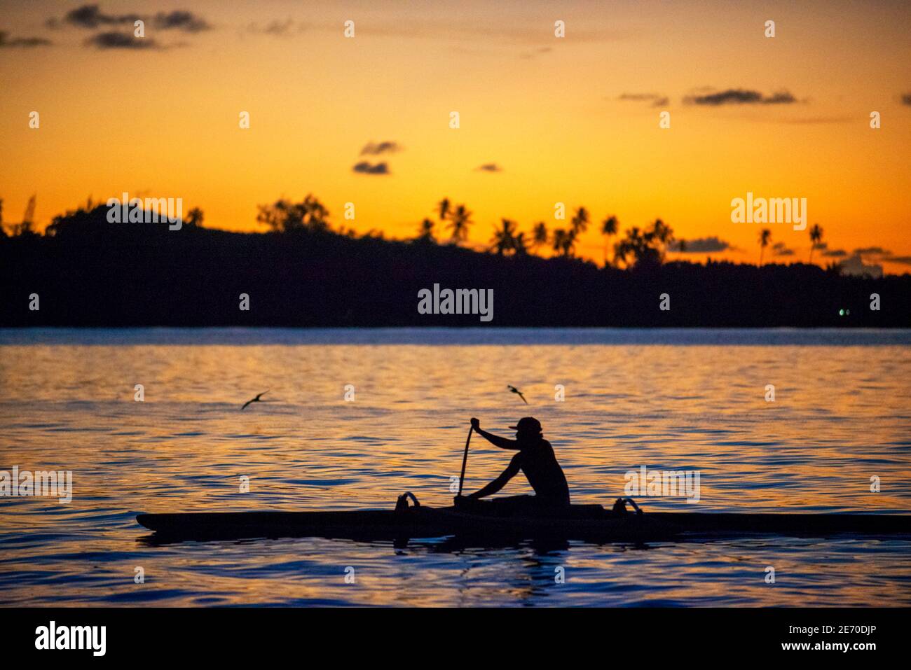February 2020 - Rowing at sunset in Tahiti, French Polynesia, Tahiti ...