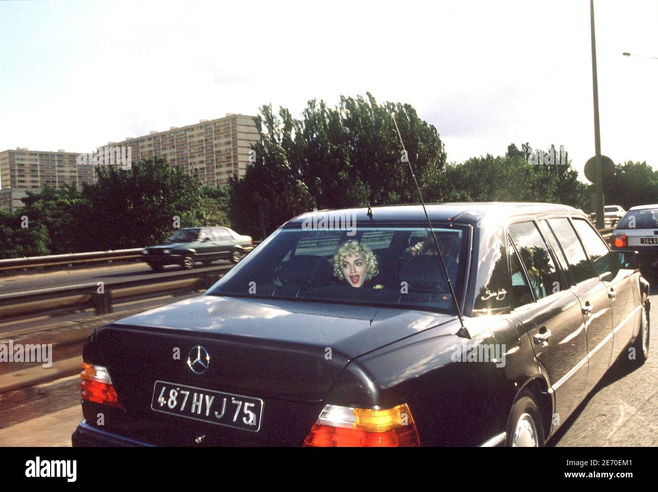Madonna is arriving in Paris on 1 July 1990. Photo by Patrick Durand ...