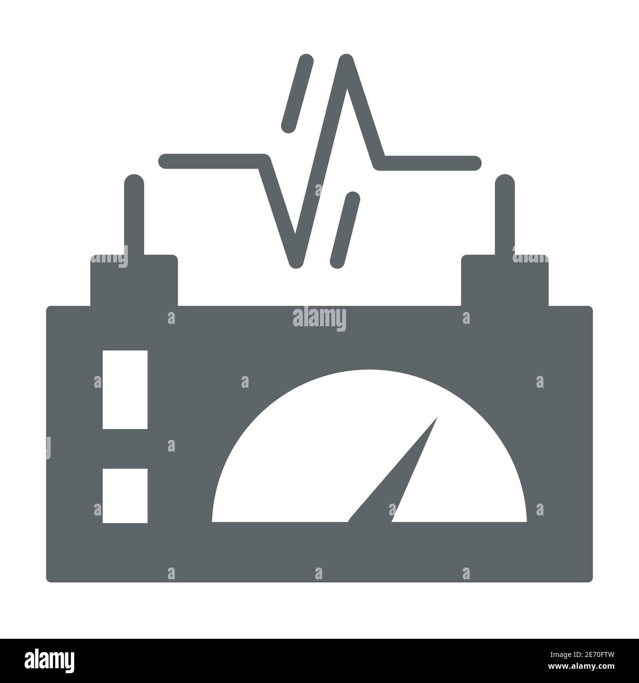 Device for measuring charge solid icon, technology concept, Electric ...