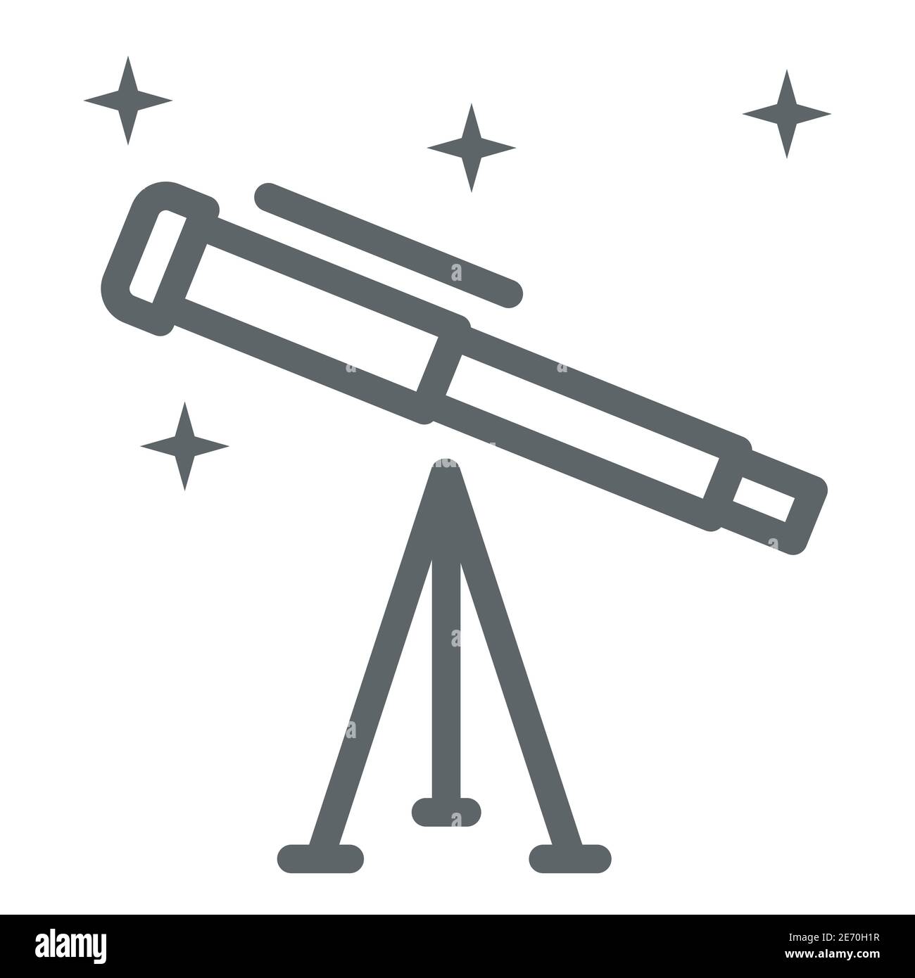 Telescope line icon, science concept, Space research optical instrument ...