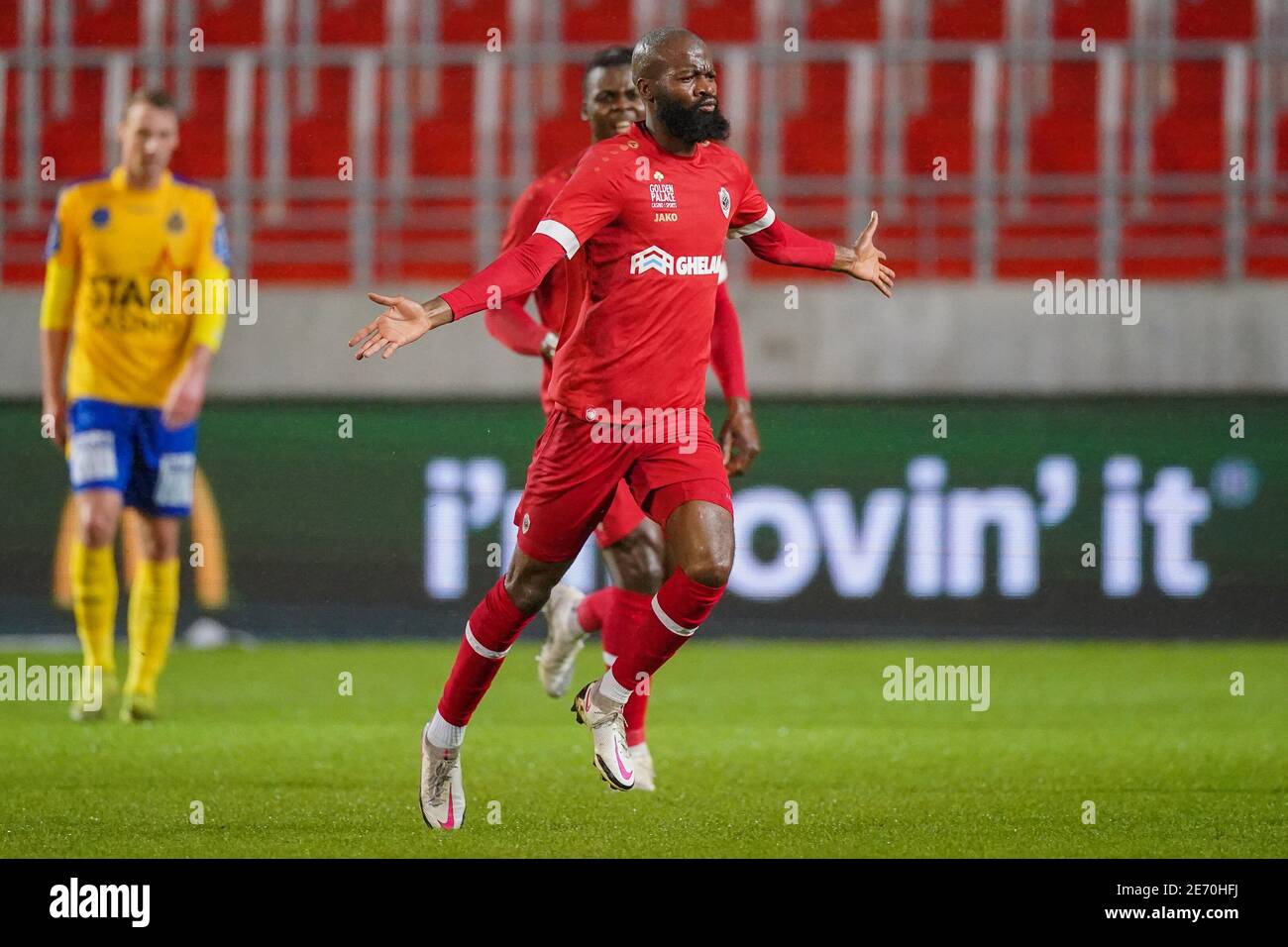 ANTWERPEN, BELGIUM - JANUARY 29: Didier Lamkel Ze of Royal Antwerp FC ...