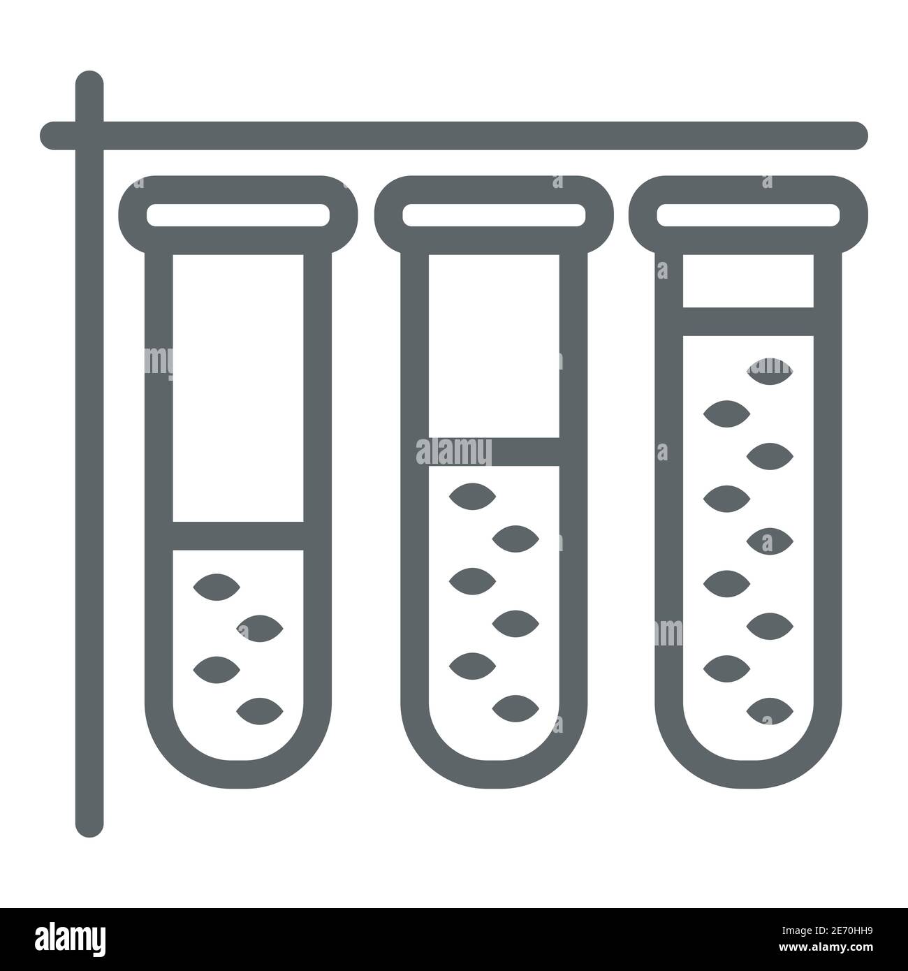 Test tubes with liquids line icon, Chemical research and science ...