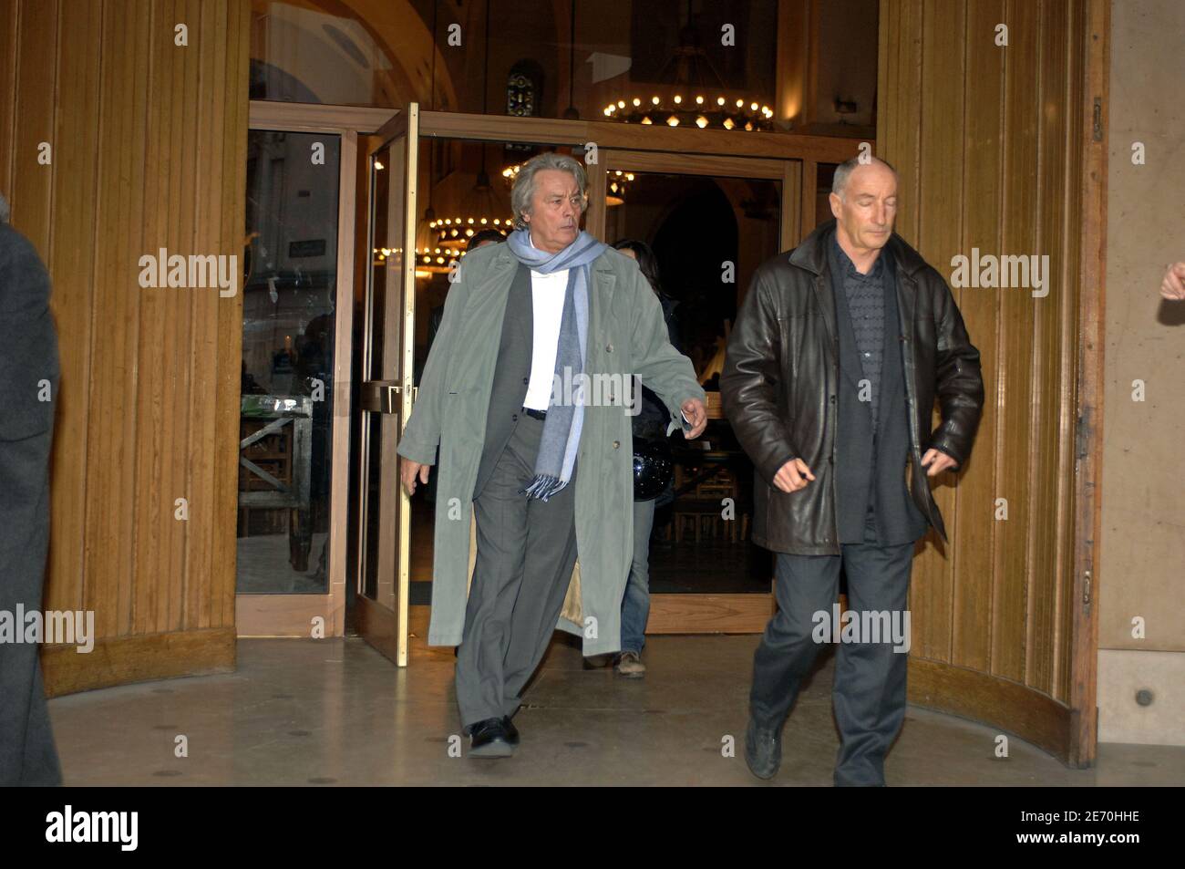 French actor Alain Delon attends the funeral of French agent Anita ...